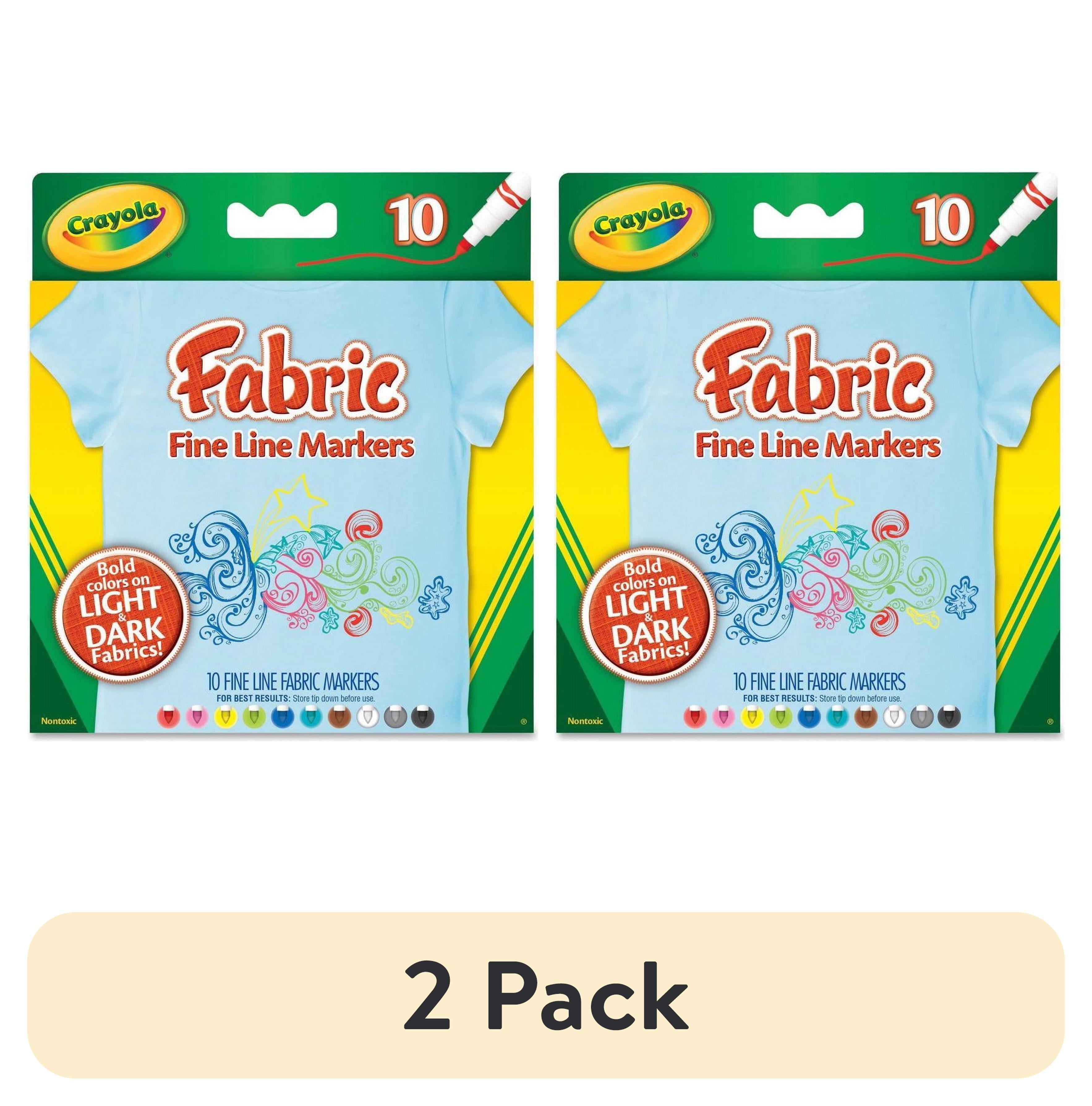 (2 pack) Crayola 10 count Fine Line Fabric Markers - Walmart.com