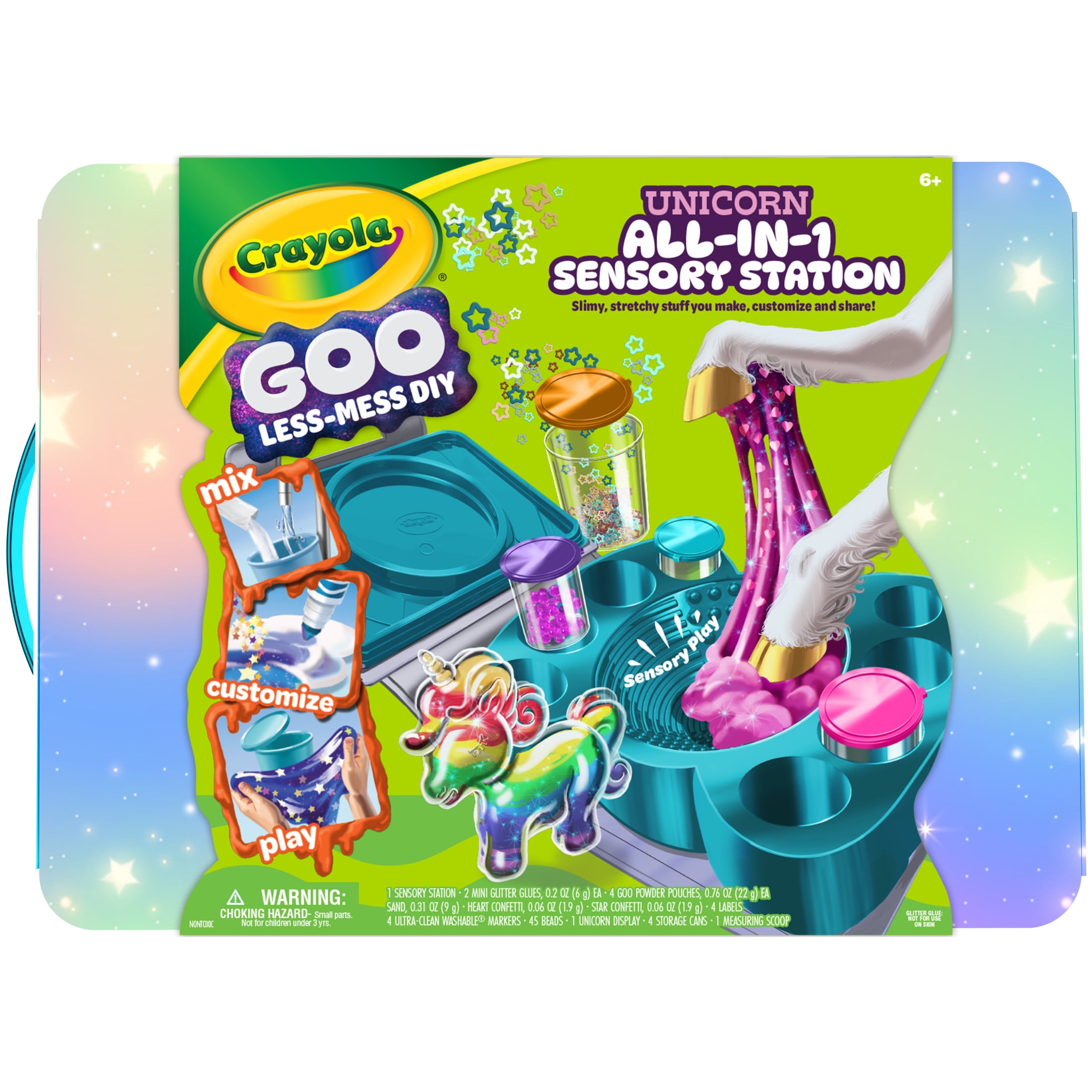 Crayola Galactic Goo All-in-1 Sensory Station, Less Mess Goo, Customizable Arts and Crafts ...