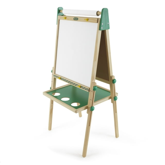 Crayola Kids Dual Sided Wooden Art Easel with Chalk and Dry Erase ...