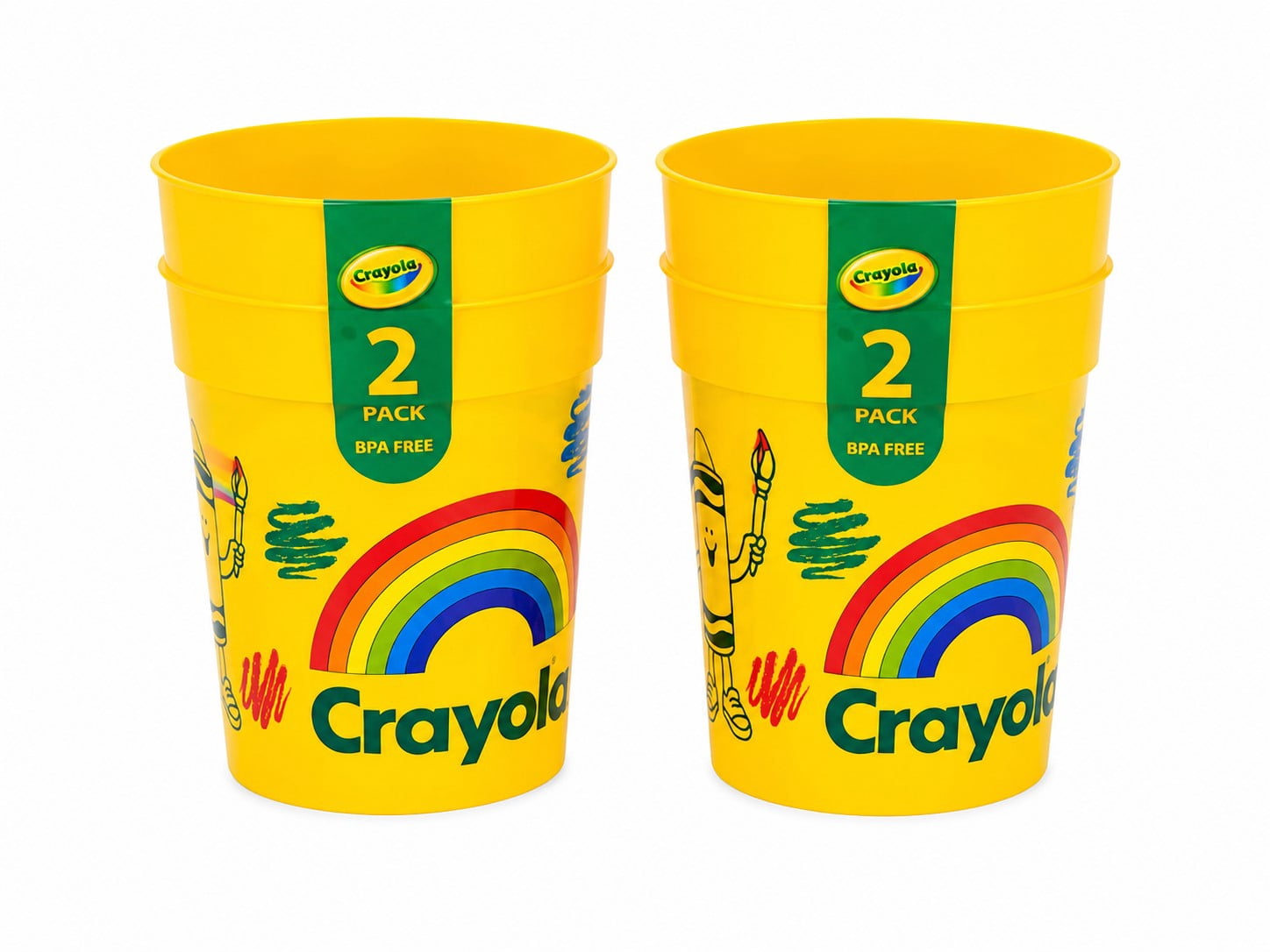 Crayola Kids Reusable Plastic Cups, 4 Count Total (2 Packs of 2), BPA ...
