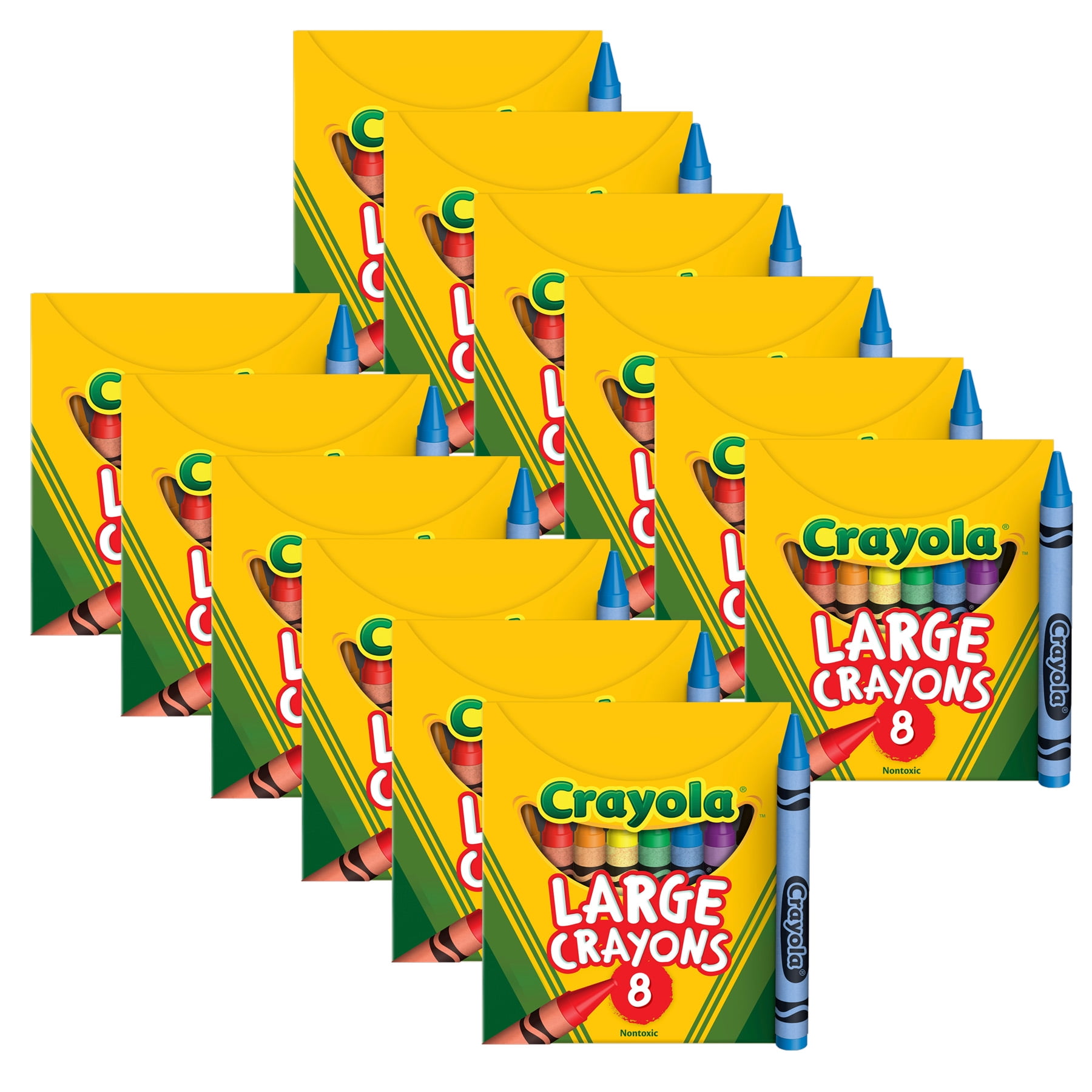 Crayola Large Crayons, Tuck Box, 8 Colors Per Box, 12 Boxes - Walmart.com