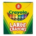 Crayola Large Crayons, 8 Bold Vibrant Assorted Colors, Tuck Box, 4-Inch ...