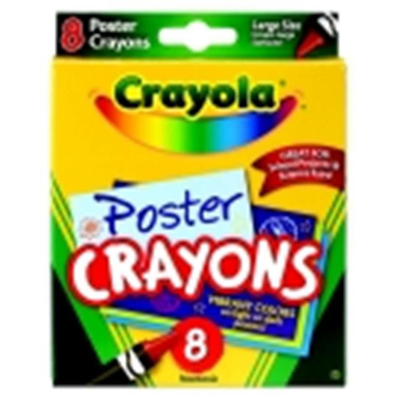 Crayola Large Non-Toxic Poster Crayon, Assorted Color, Pack - 8 ...