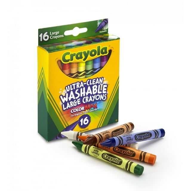 Crayola Large Washable Crayons, 16 Ct, School Supplies for Kindergarten ...