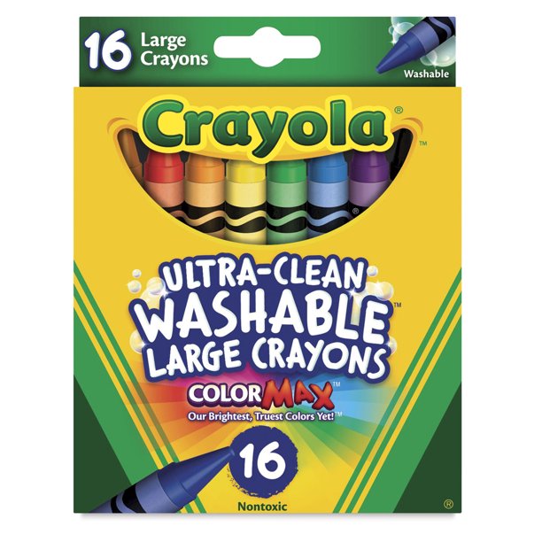 Crayola Large Washable Crayons, 16 Ct, School Supplies for Kindergarten ...