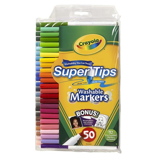 Crayola Llc Formerly Binney & Smith Washable Markers 50Ct Super Tips ...