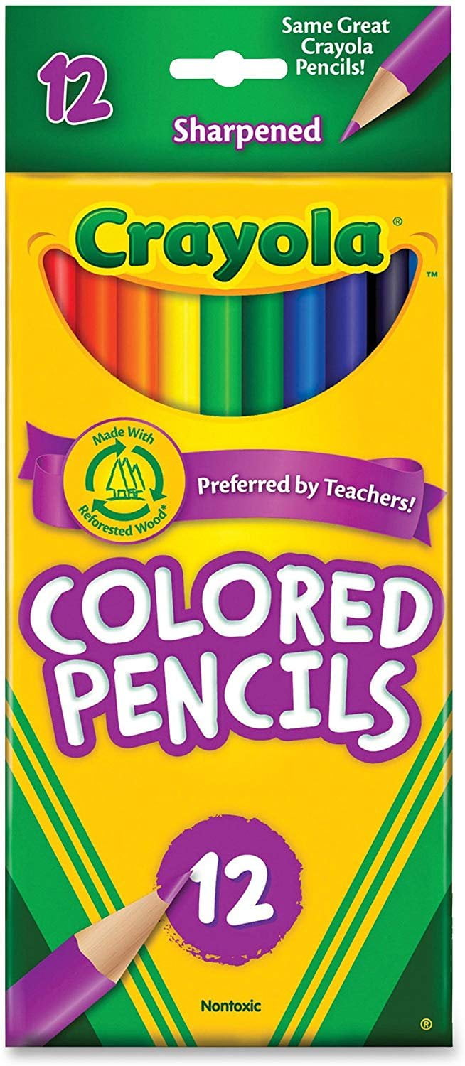 Crayola Colored Pencils Long Barrel - Assorted Colors - 12 Count, 6 ...