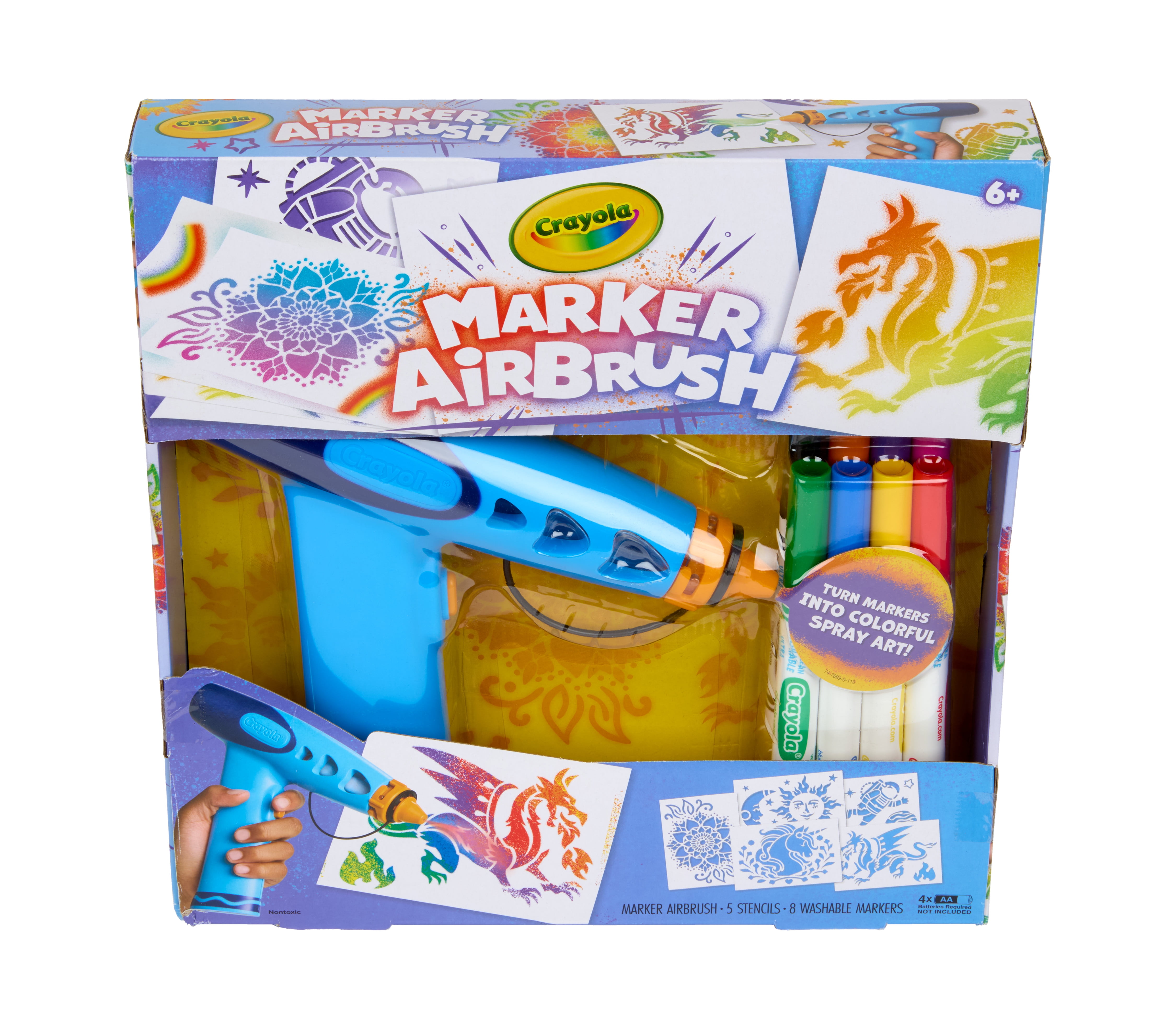 Crayola, Marker Airbrush Spray Art Kit, 6+ Kids Creative Toy - Walmart.com