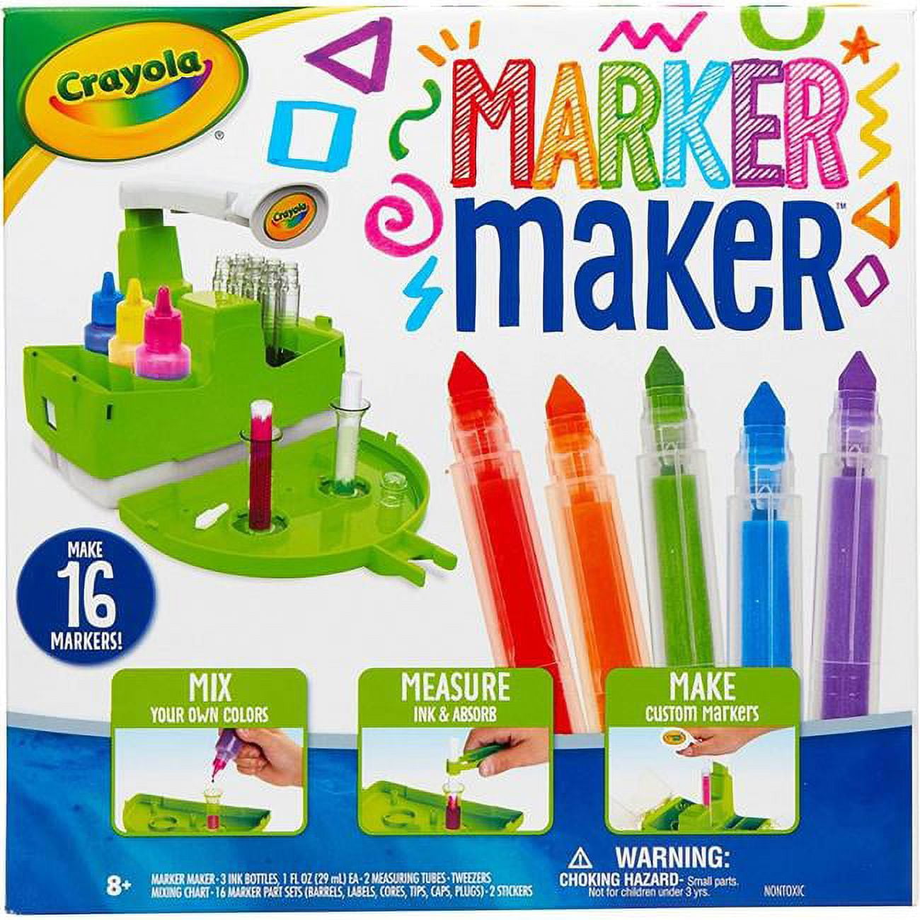 Crayola Marker Maker Craft Kit, 16 Customizable Fine Point Markers ...