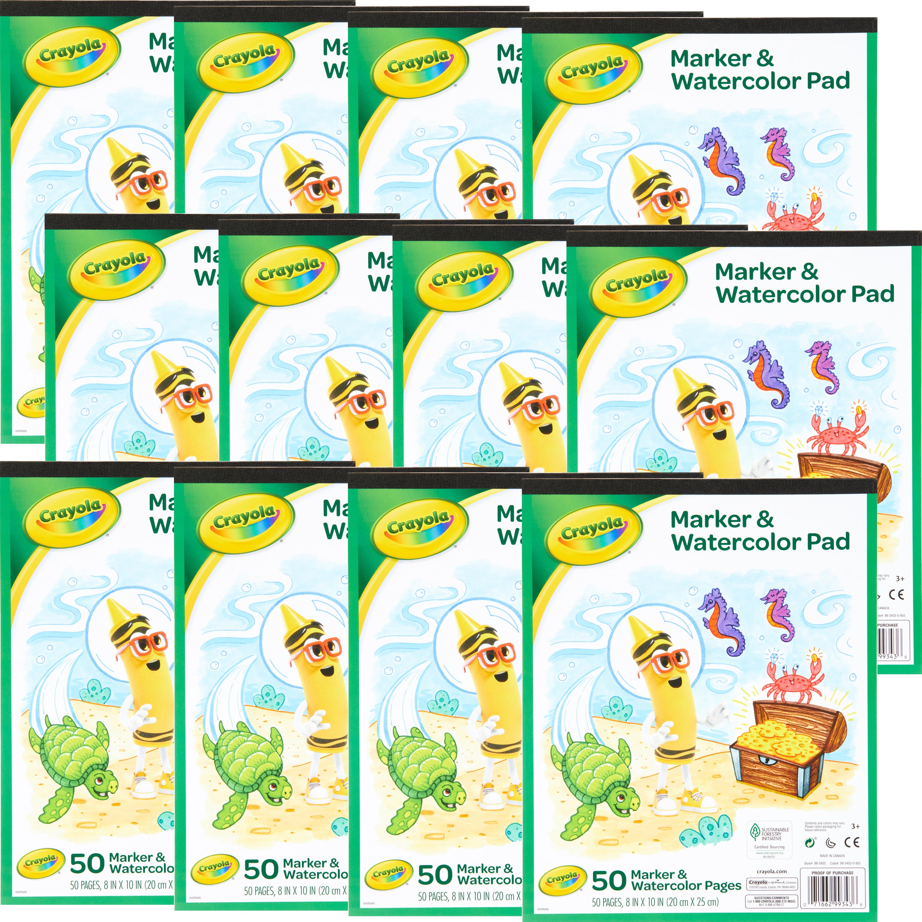 Crayola Marker & Watercolor Pad 10"X8" 40 Pages-Multipack Of 12 ...