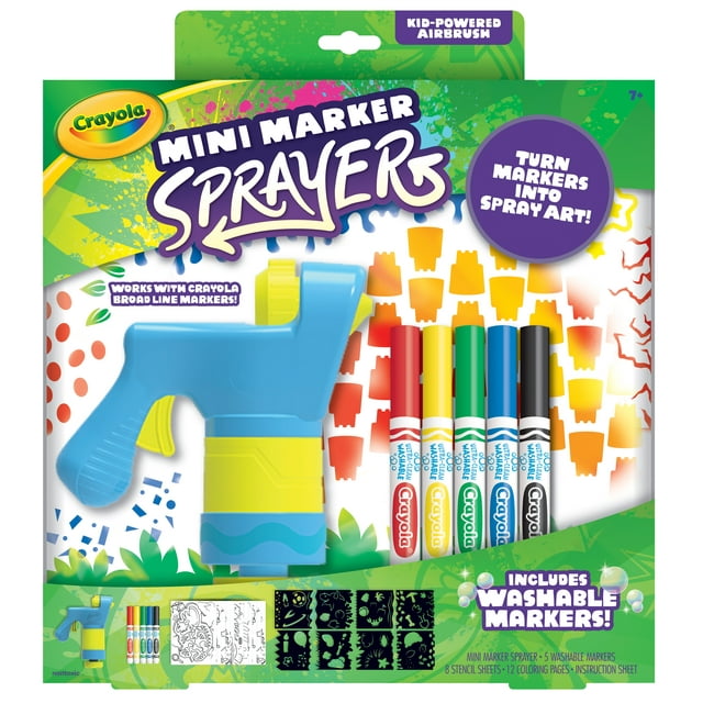 Crayola Mini Marker Sprayer, Washable Art Markers, Art Toys for Kids ...