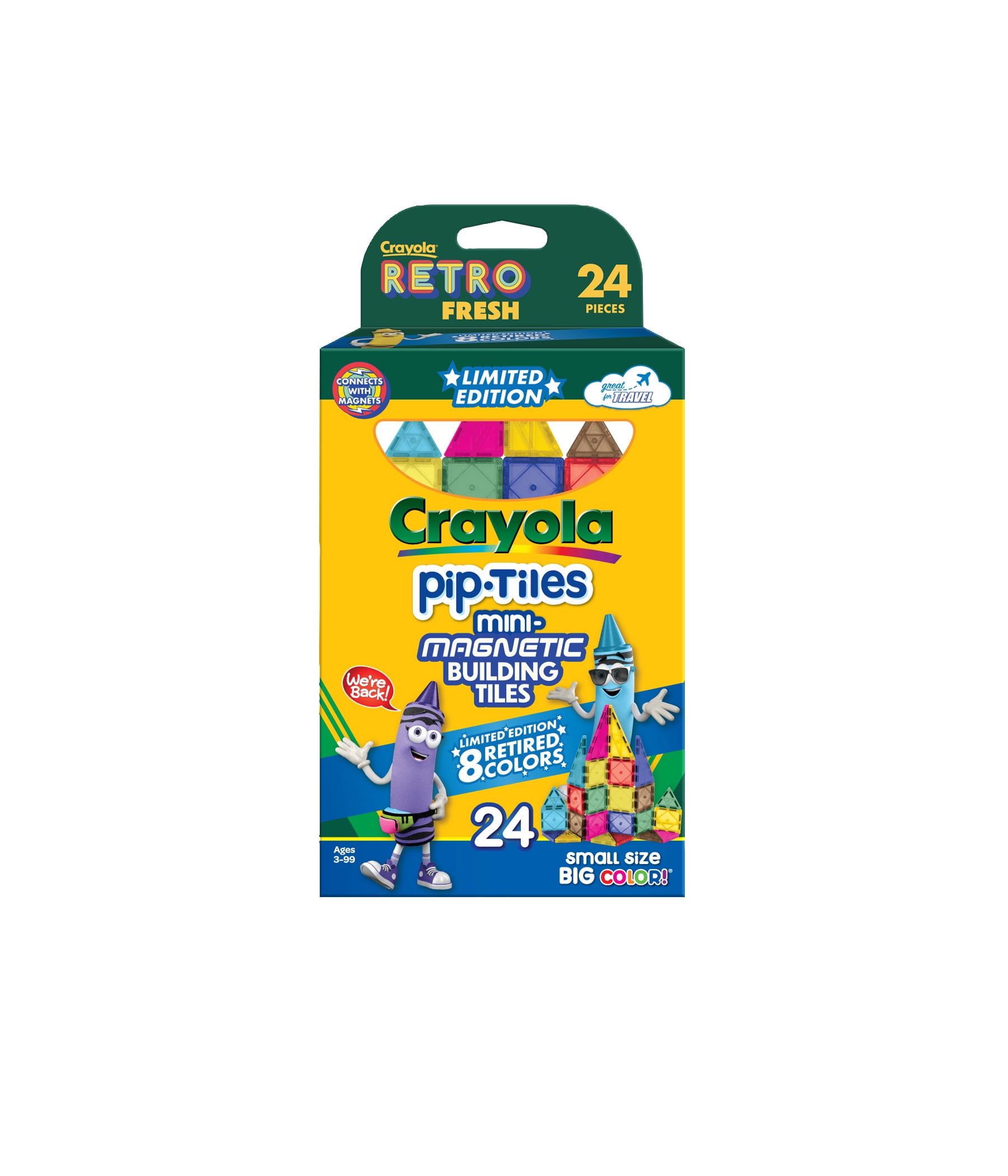 Crayola Mini Retro PIP Magnetic Tiles 24-Piece Set - Walmart.com