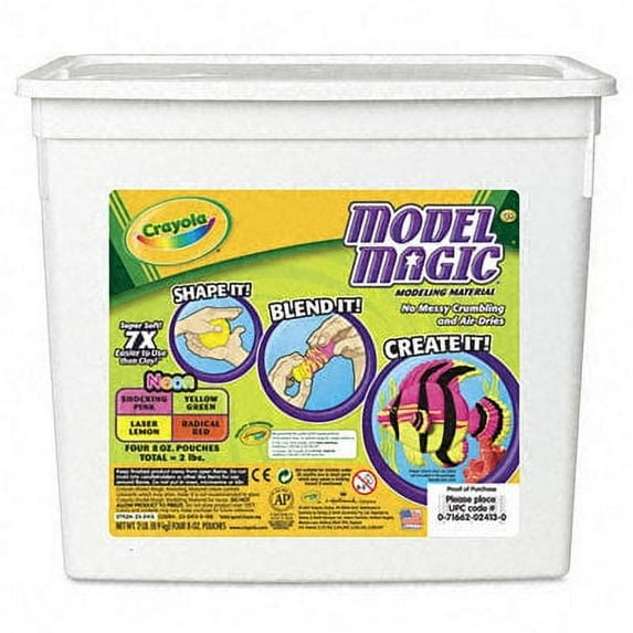 Crayola Model Magic Neon, 2lb, Assorted Moldable Sculpting Variety Pack ...