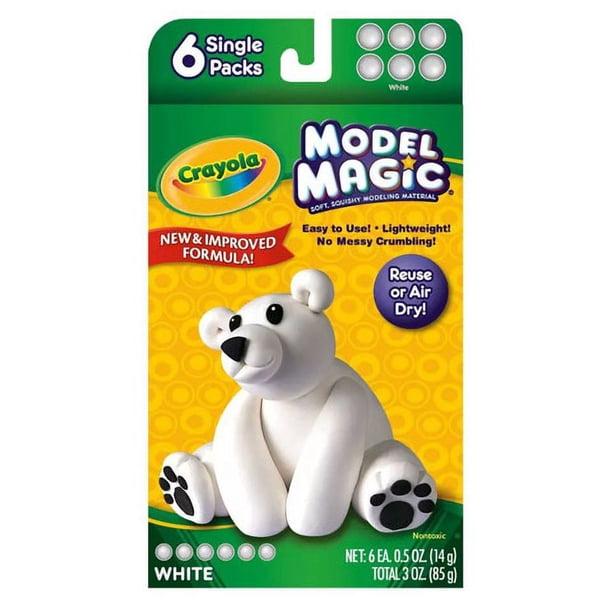 Crayola Model Magic Modeling Clay: White, .5 oz, 6 Single Packs ...