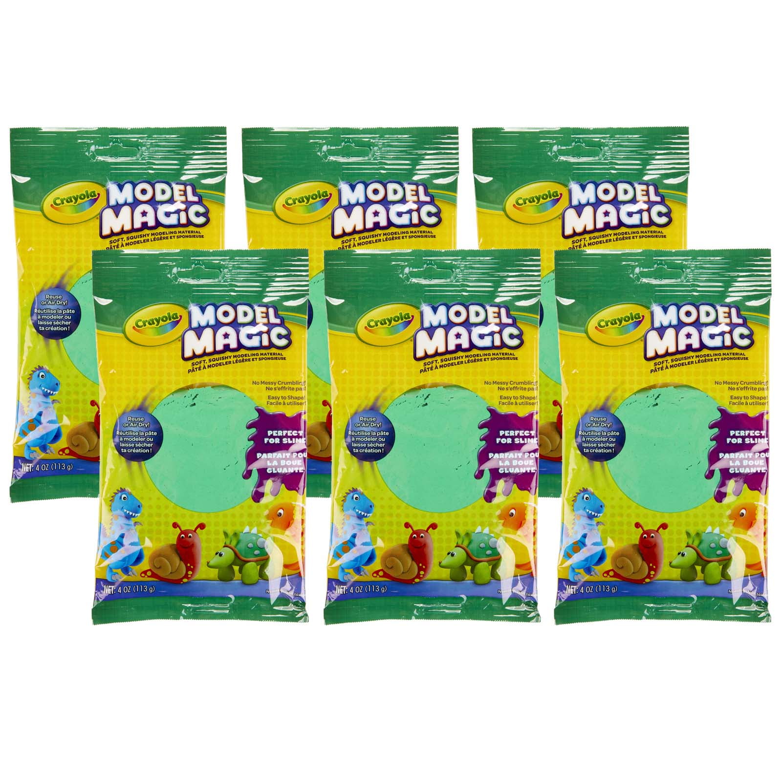 Crayola Model Magic Modeling Compound, Green, 4 oz Packs, 6 Packs ...