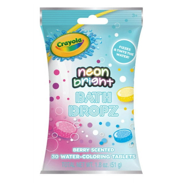 Crayola Neon Bath Dropz, Blue, Berry Scented, 30 Tablets - Walmart.com