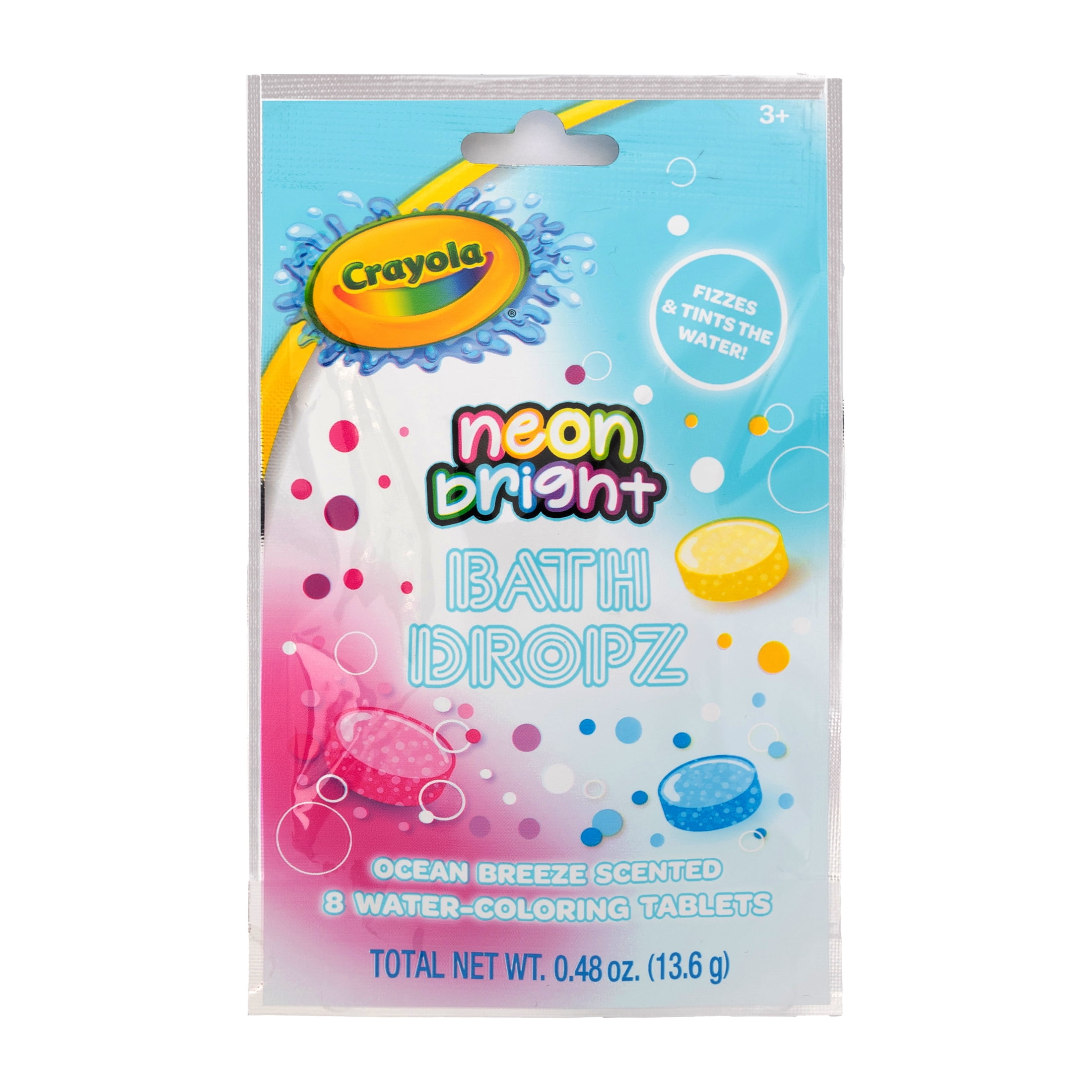 Crayola Neon Bath Dropz, Blue, Berry Scented, 8 Tablets - Walmart.com