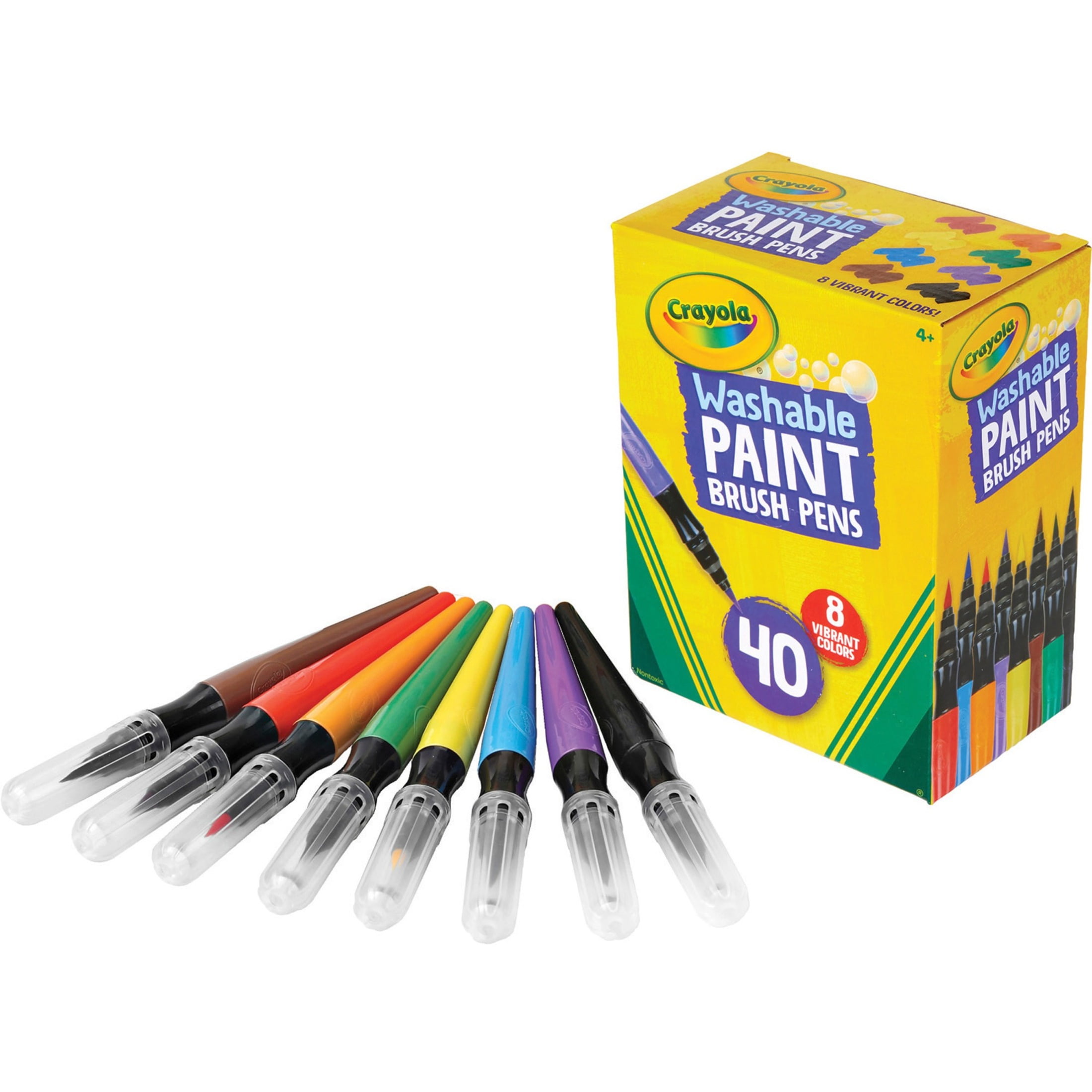 Crayola® No-Drip Paint Brush Pens, Assorted Colors, Pack of 40 ...