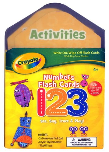 Pre-Owned Crayola Numbers Flash Cards [With Wipe-Off Eraser and Crayola ...