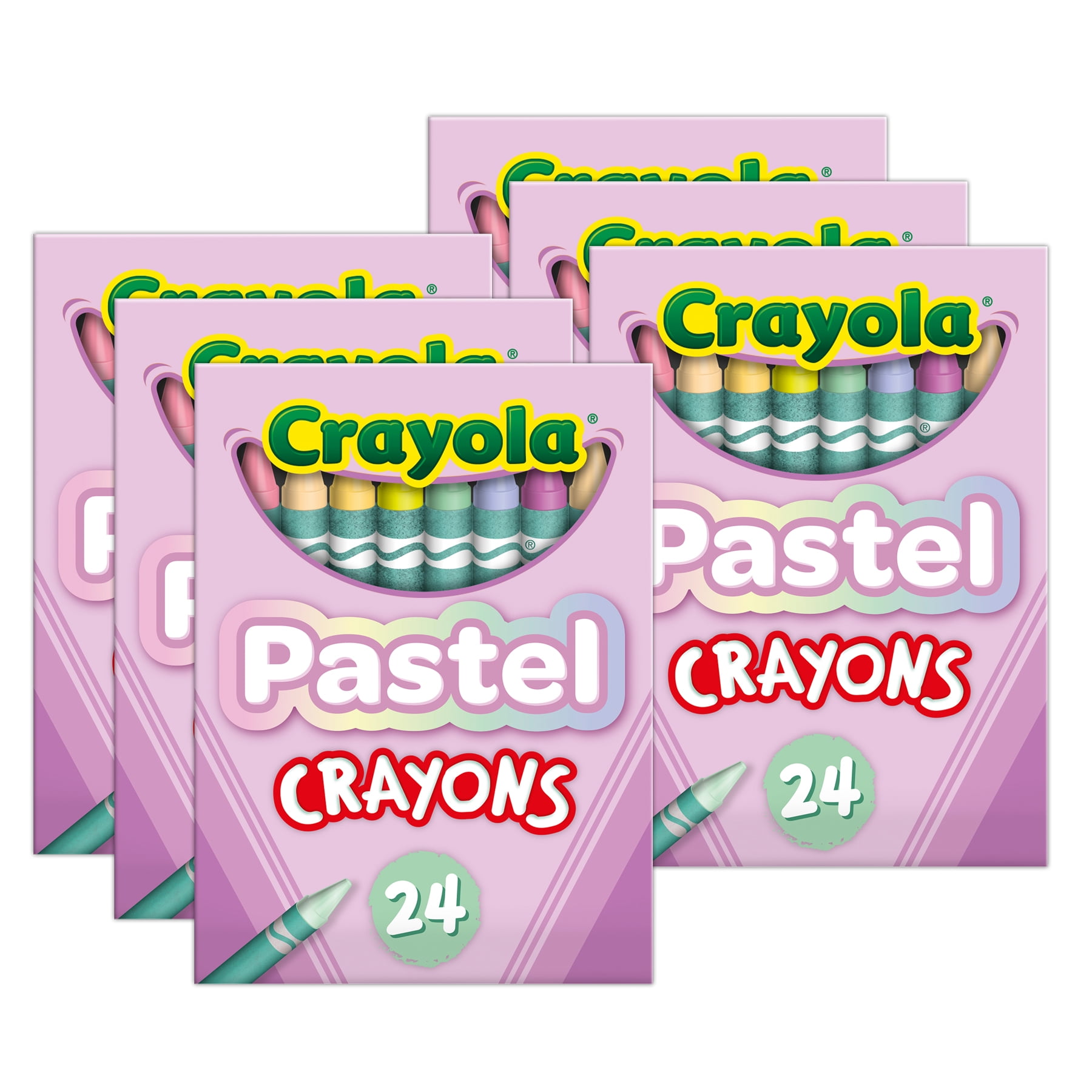 Crayola Pastel Crayons, 24 Colors Per Pack, 6 Packs - Walmart.com