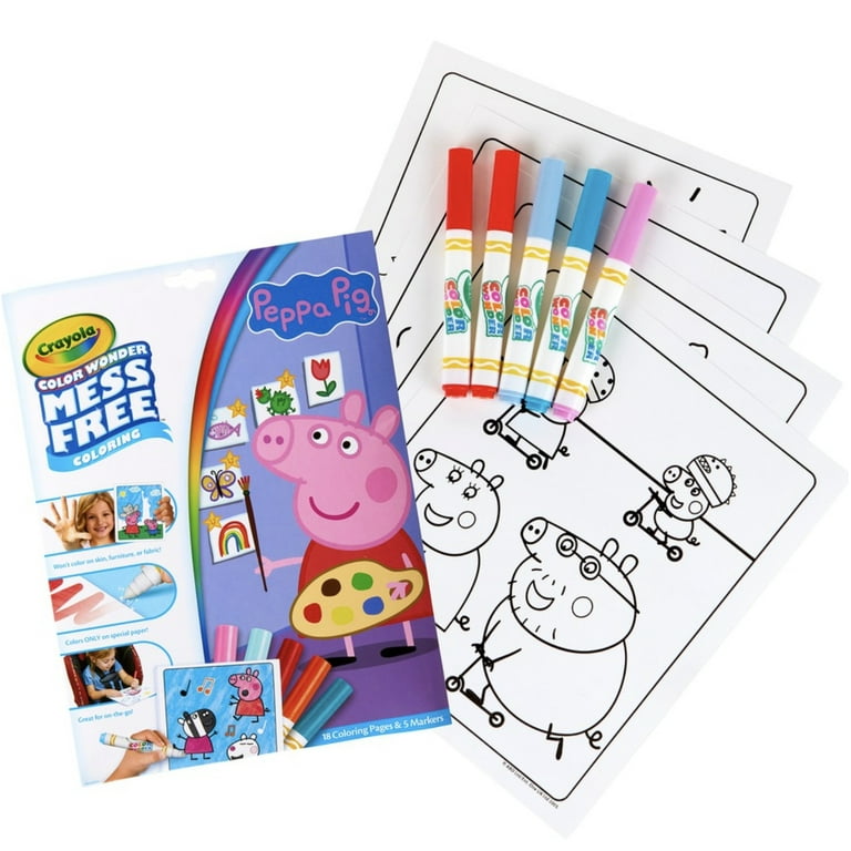 crayola color wonder peppa pig coloring pages set