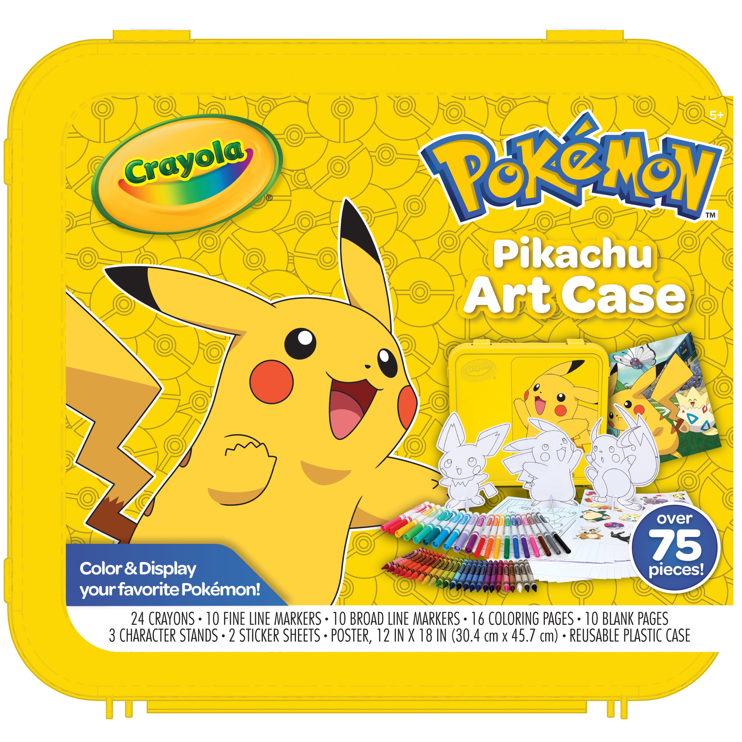 Crayola Create & Color Pokemon Coloring Art Case Pikachu, 50 Pcs ...