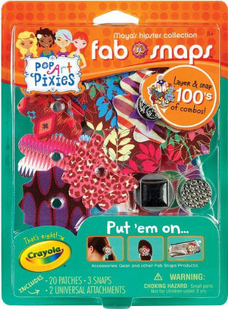 Crayola Pop Art Pixies Fab Snaps Starter Refill Kit Maya's Hipster ...