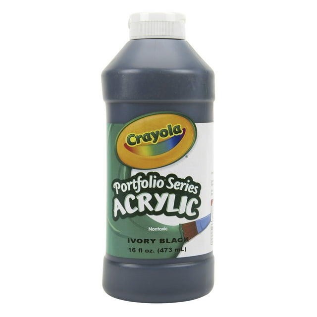 Crayola Portfolio Acrylic Paint, Ivory Black, Pint - Walmart.com