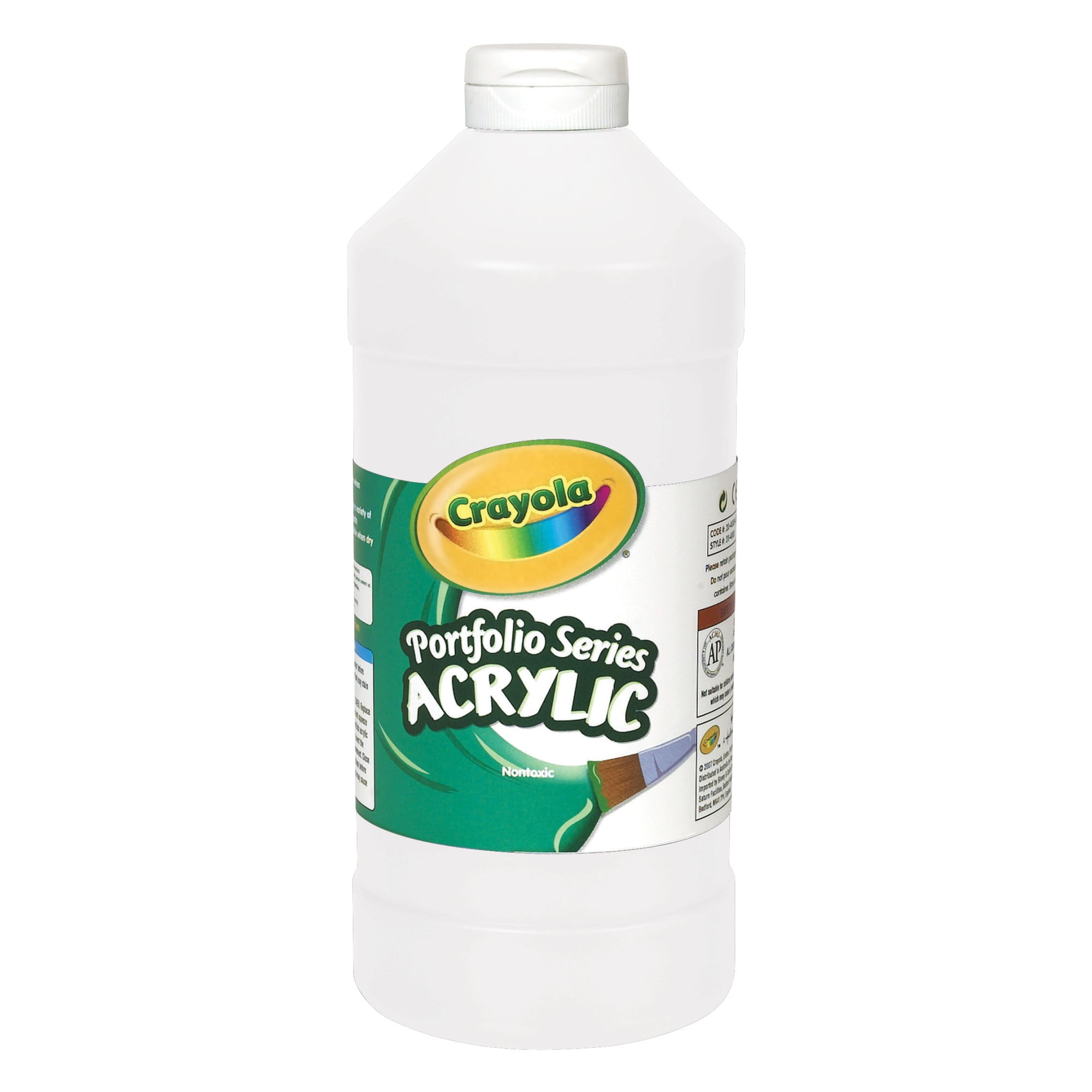 Crayola Portfolio Acrylic Paint, Titanium White, Pint - Walmart.com