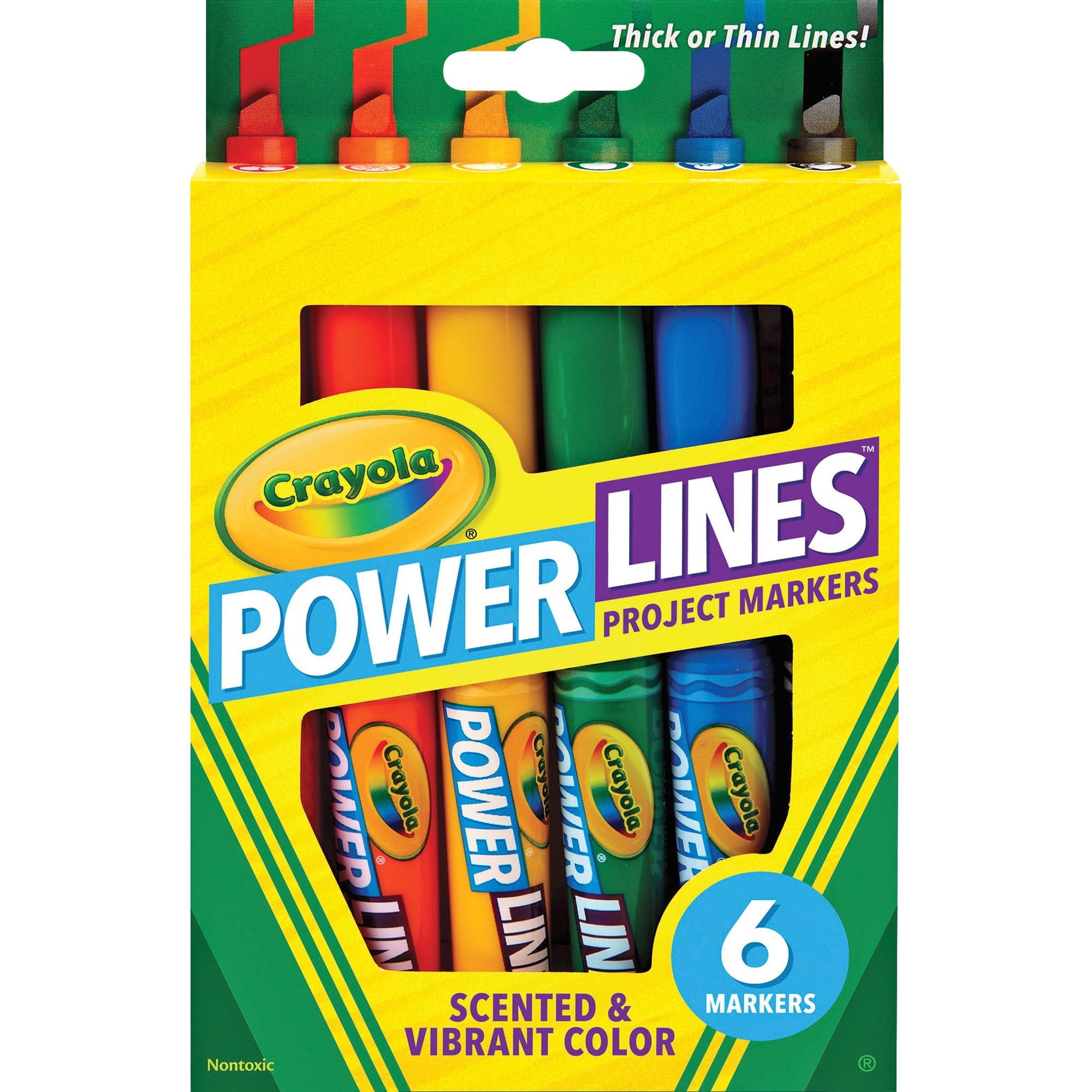 Crayola Power Lines 6-Color Project Markers - Walmart.com