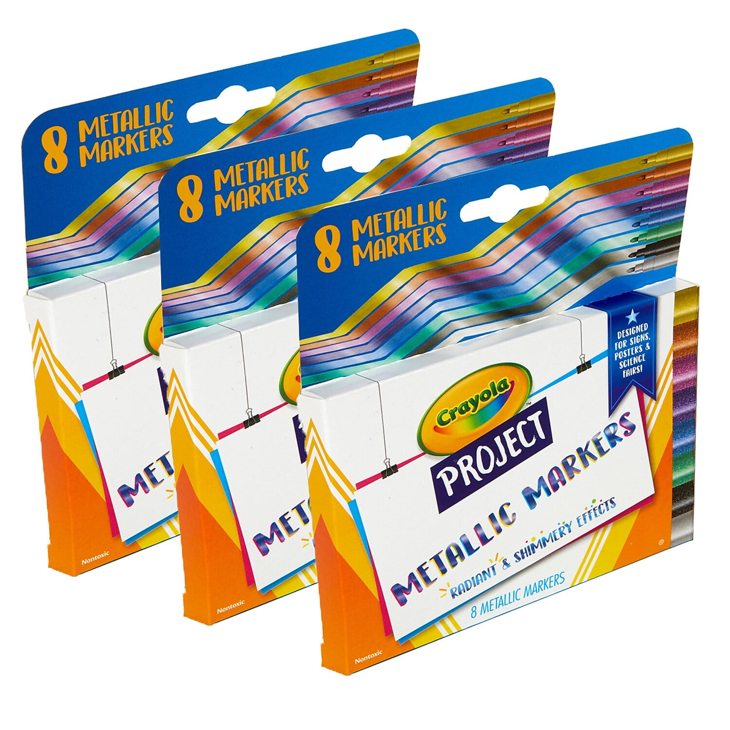 Crayola Project Markers 8 Metallic Colors Per Pack 3 Packs (BIN588352-3 ...