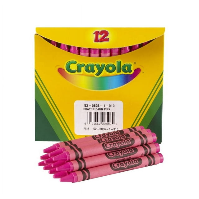 Crayola Bulk Back to School Crayons, Box of 12, Pink, Suitable for Ages ...