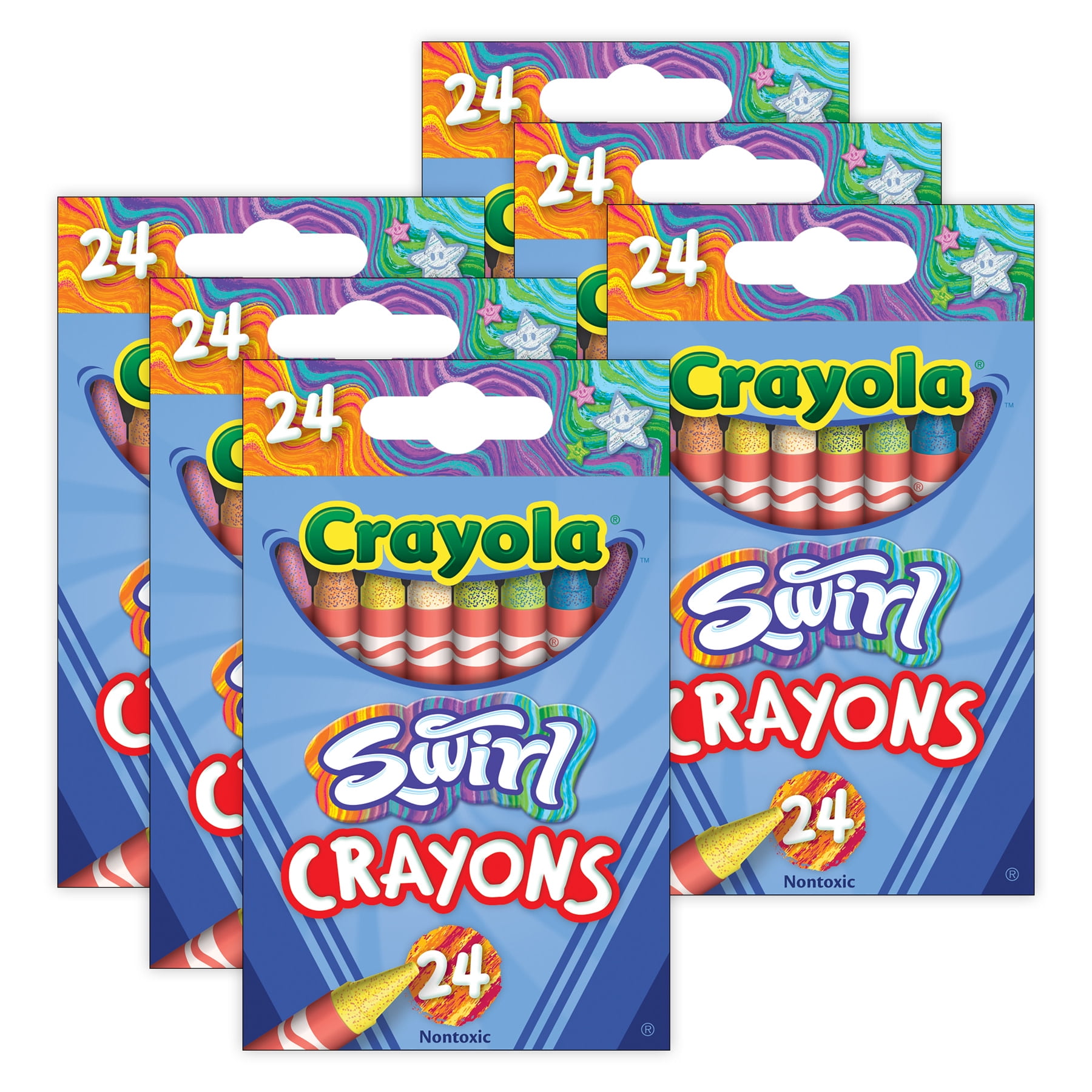 Crayola SWIRL Crayons, 24 Per Pack, 6 Packs - Walmart.com