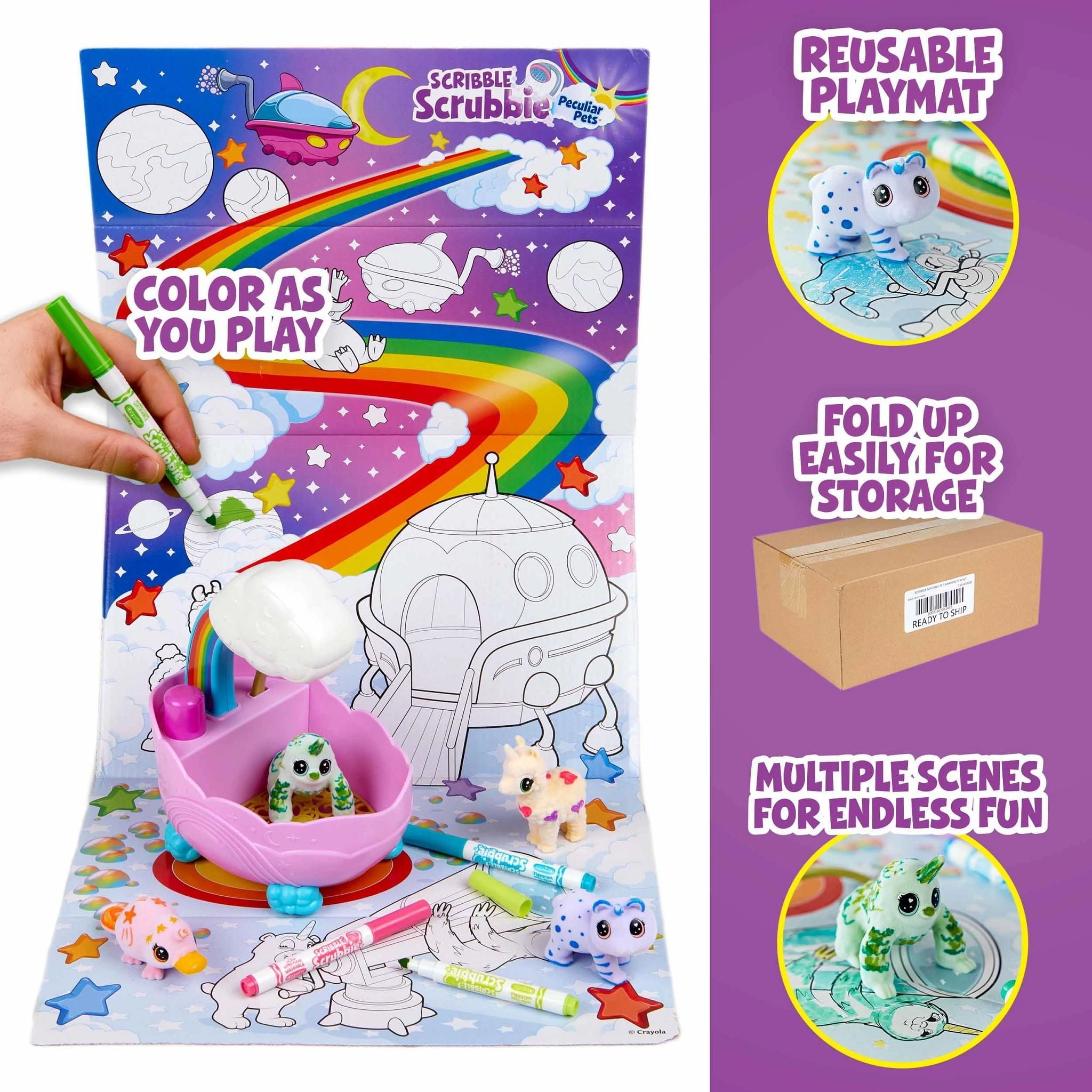 Crayola Scribble Scrubbie Peculiar Pets Rainbow Tub Set, Kids Toys ...