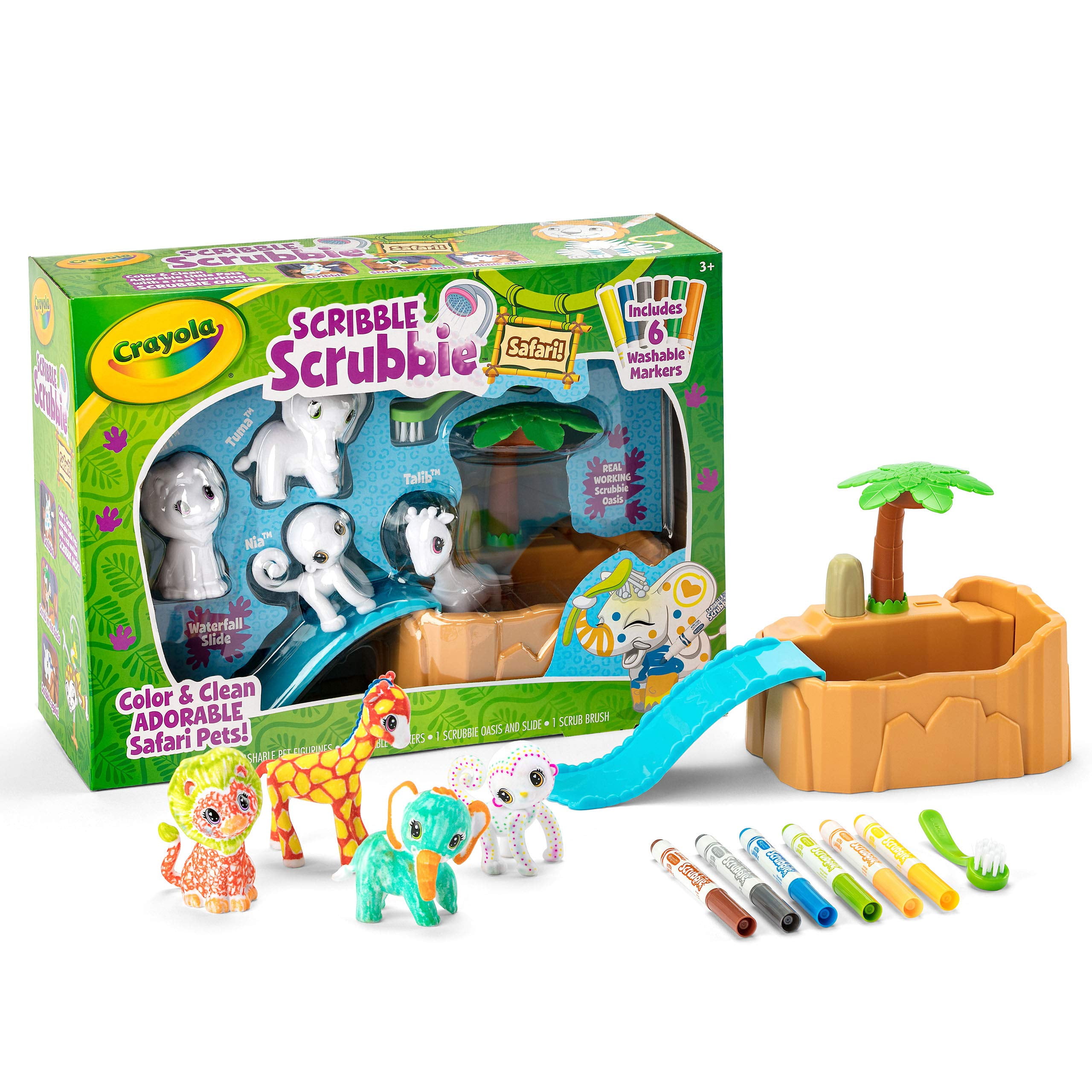 Crayola Scribble Scrubbie Safari Animals Tub Set, Color & Wash Creative Toy, Gift for Kids, Age ...