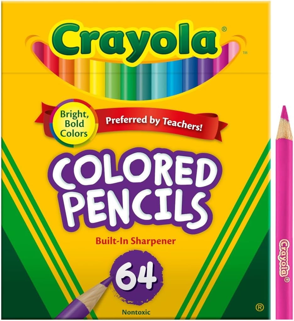 Crayola® Short Colored Pencils, 64ct – Pre-Sharpened, Vibrant Colors ...