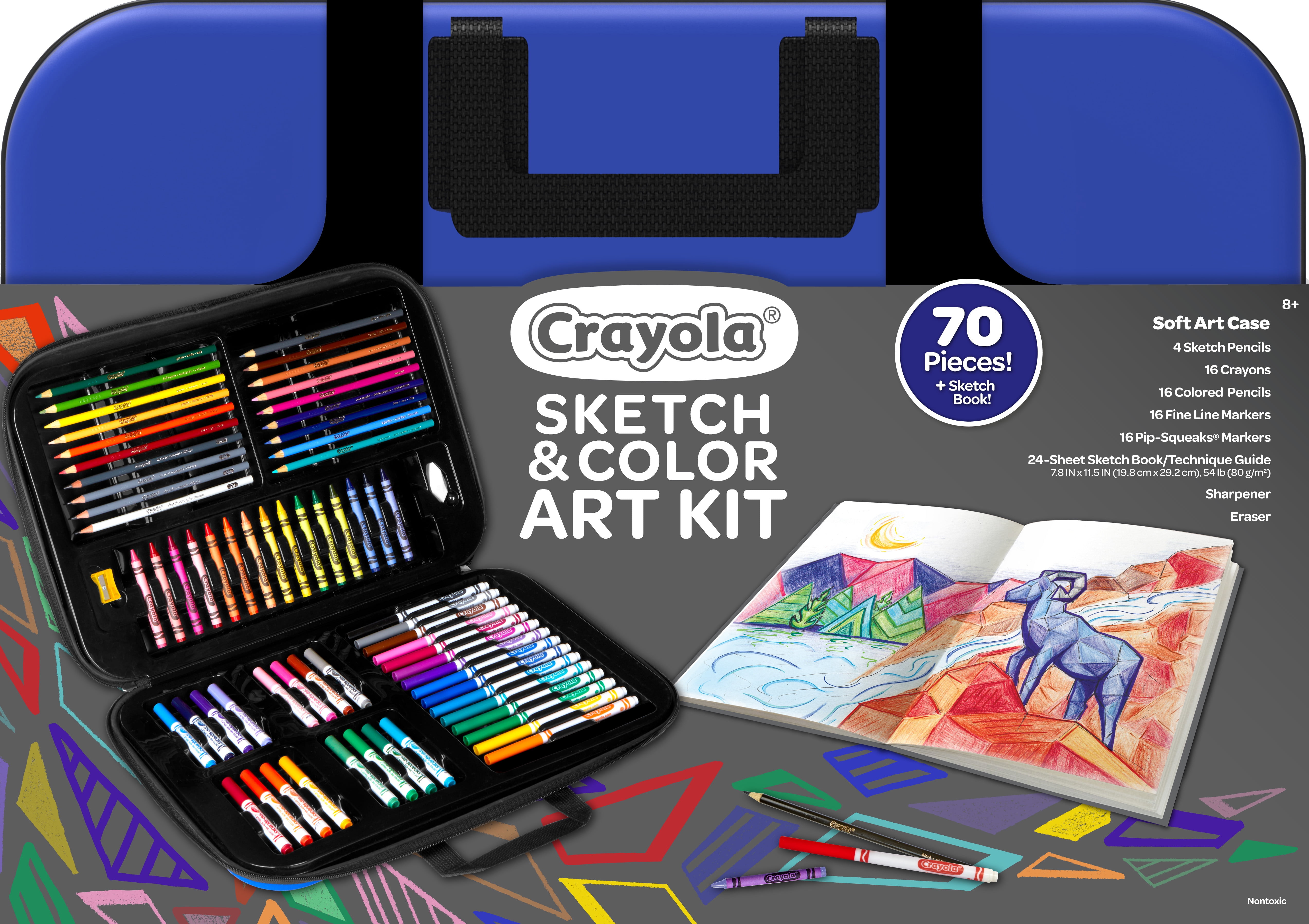 Crayola Sketch & Color Set - Crayon, Colored Pencil, Pencil, Marker ...