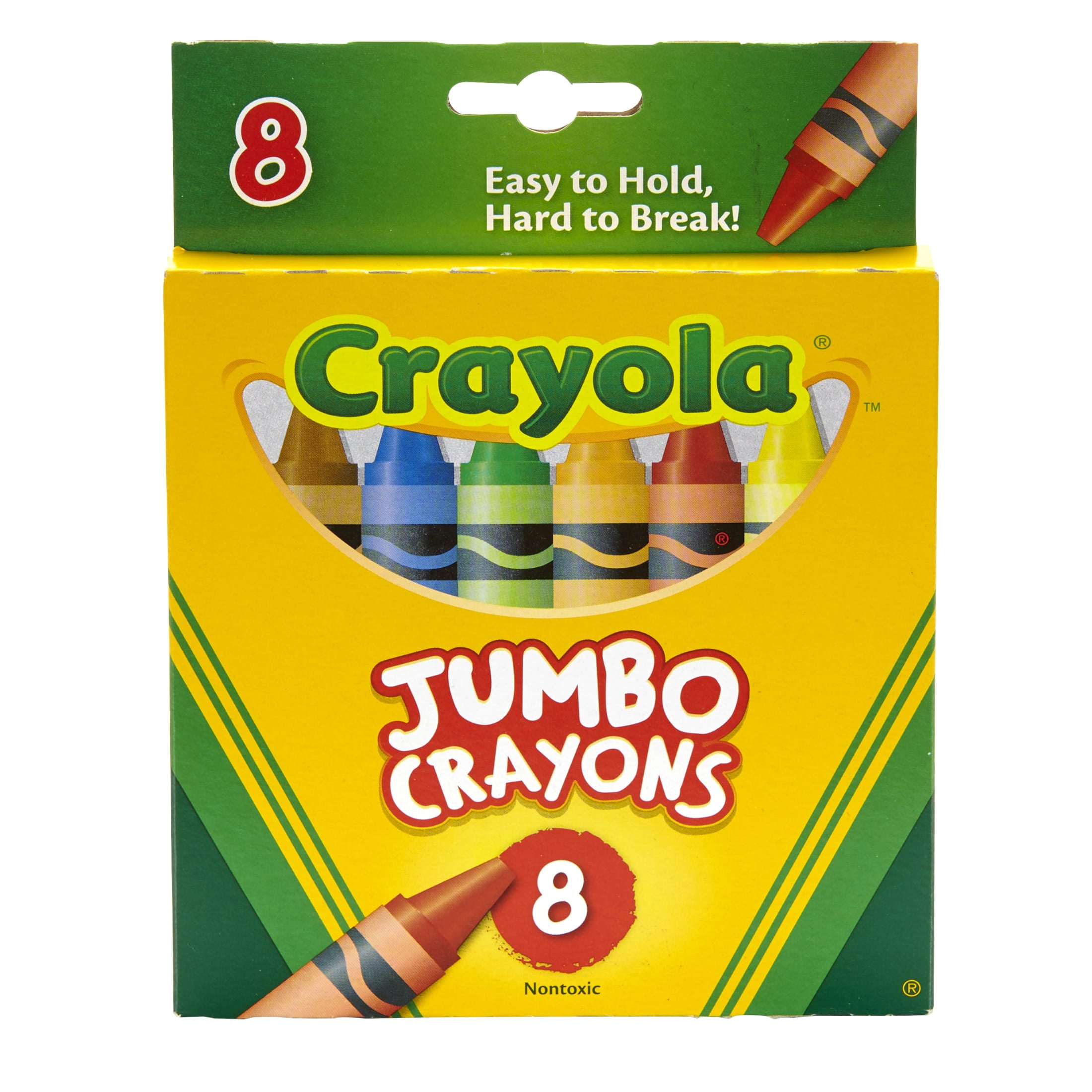 Crayola Jumbo Crayon Set, 8 Ct, Extra Large for Big Kids, Kindergarten ...