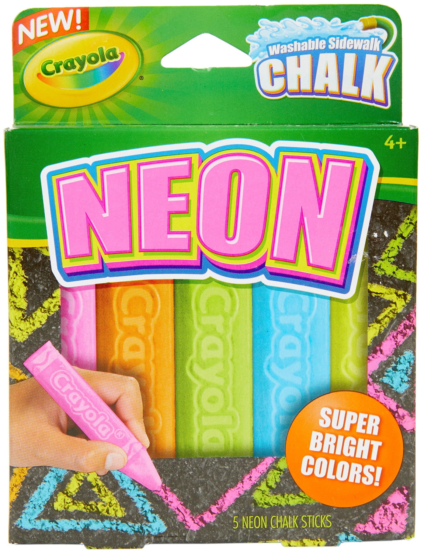 Crayola Special FX Neon Sidewalk Chalk 5 Per Pkg - Walmart.com