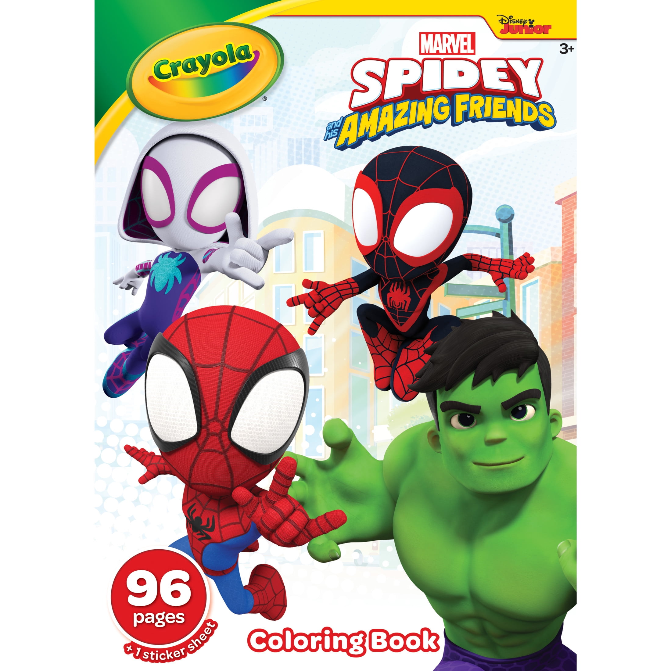 Crayola Spiderman & Friends Coloring Book, 96 Pages, Stickers Included ...