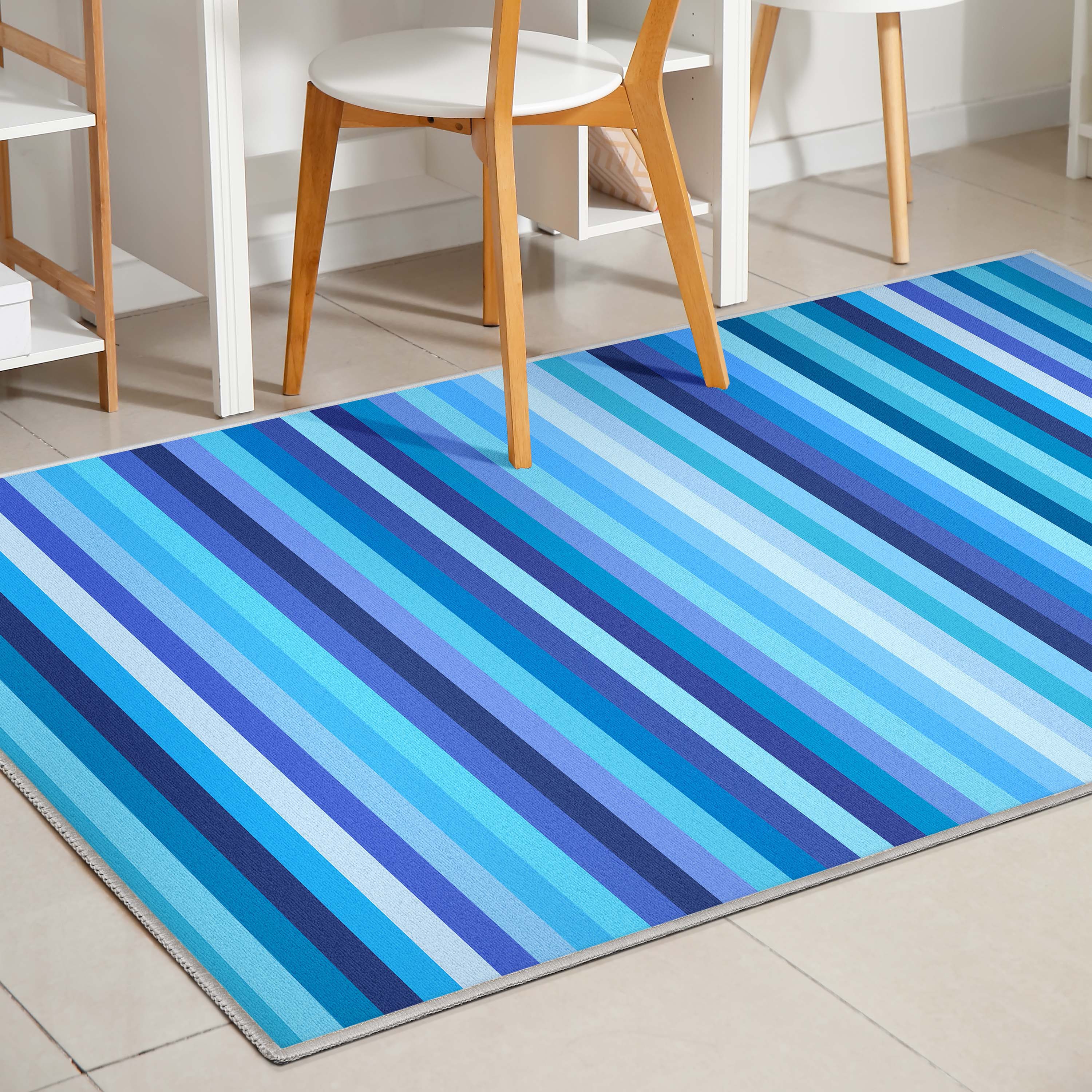 Crayola Stripe 3'3" x 5' Blue Area Rug by Well Woven - Walmart.com