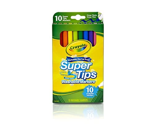 Crayola Super Tips Markers, Washable Markers, 10Count, Assorted ...