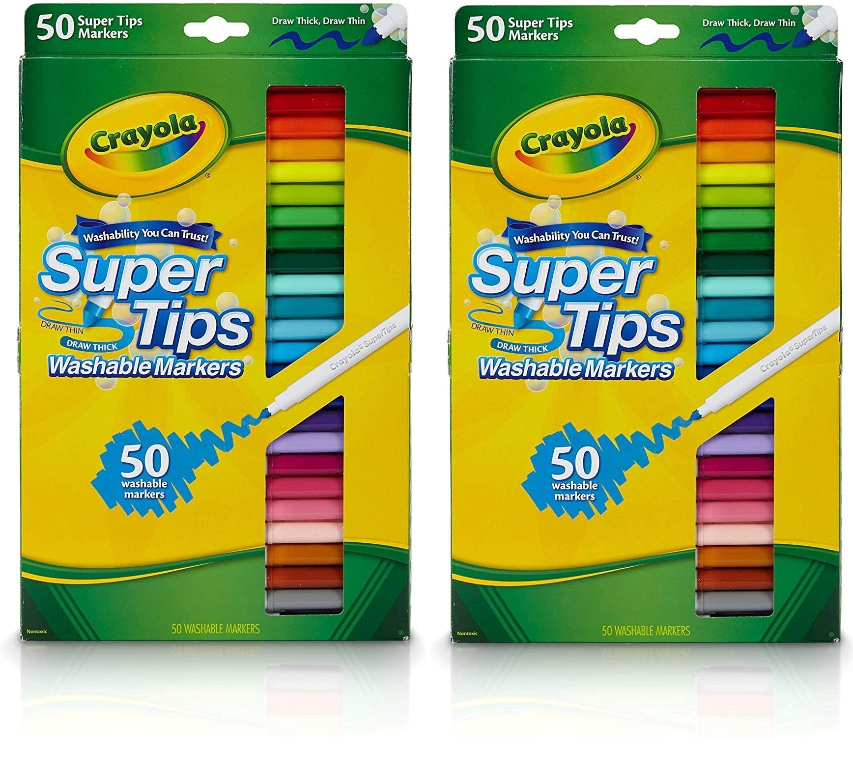 Crayola Super Tips Markers, Washable Markers, Gift, 50 Count-2 Pack ...