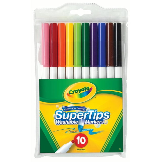 Crayola Super Tips Washable Markers Set Of 10 - Walmart Business Supplies