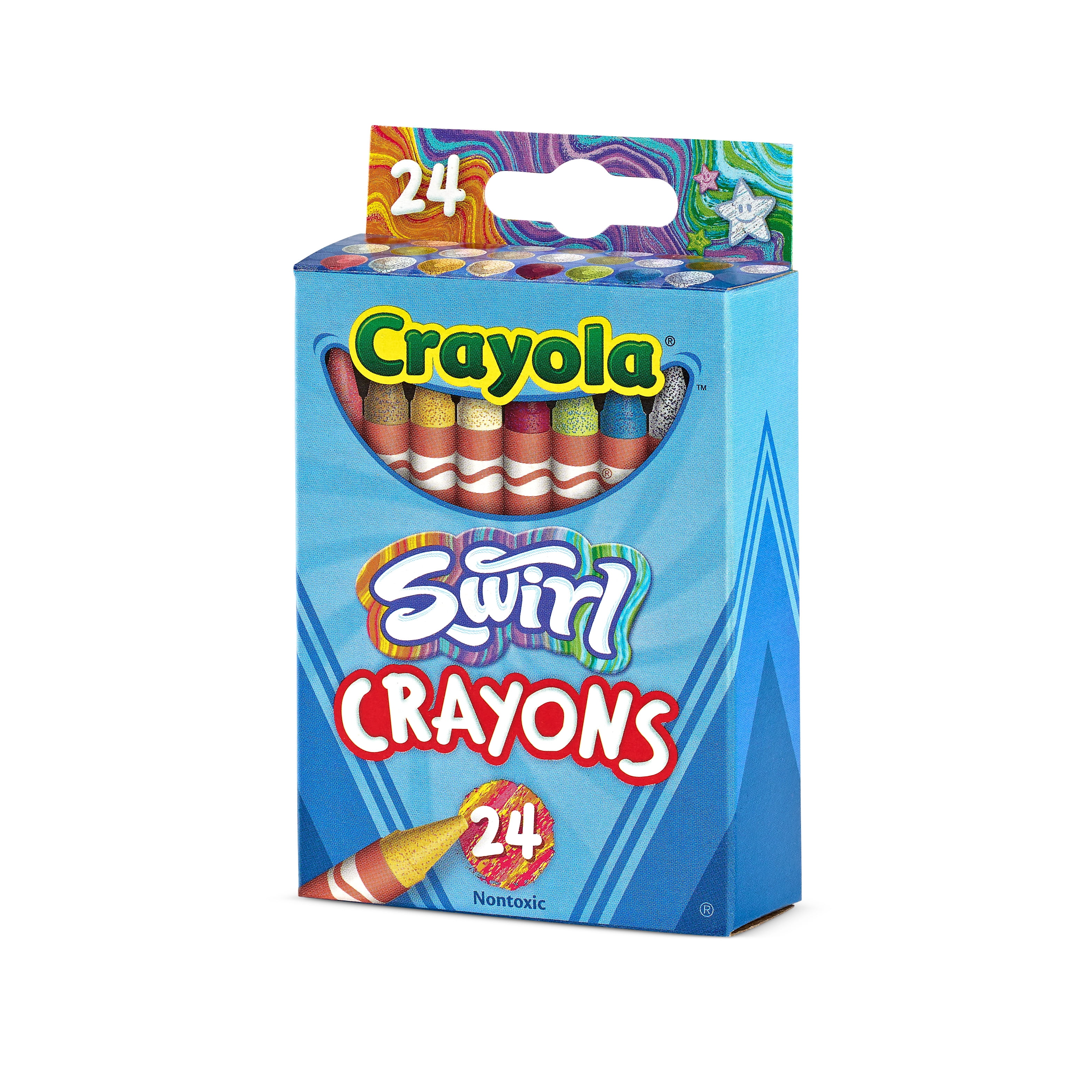 Crayola Swirl Crayons, 24 Count Multicolor Classroom Art Supplies for ...