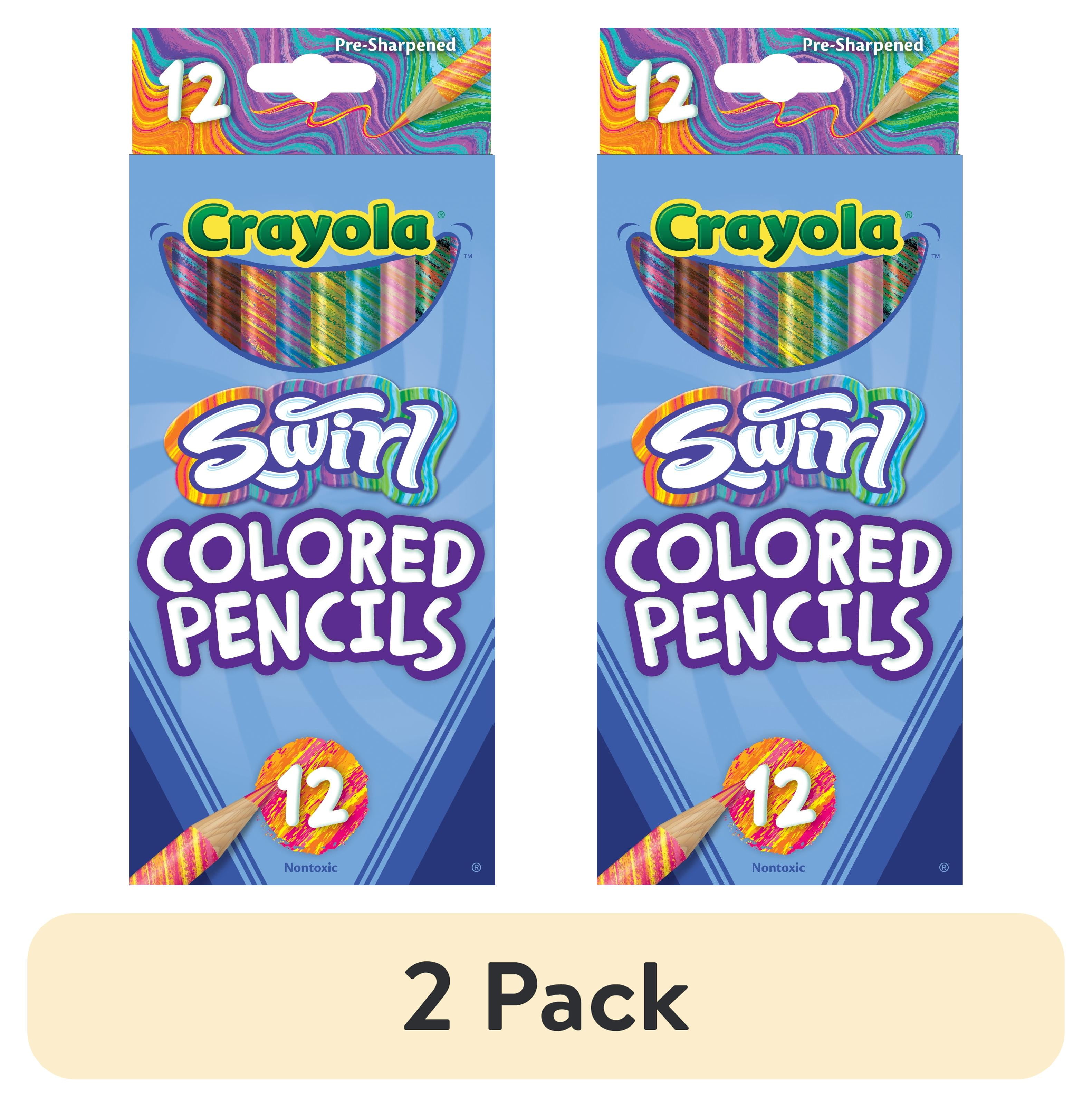 (2 pack) Crayola Swirl Colored Pencils, 12 Ct, Multicolored Rainbow ...