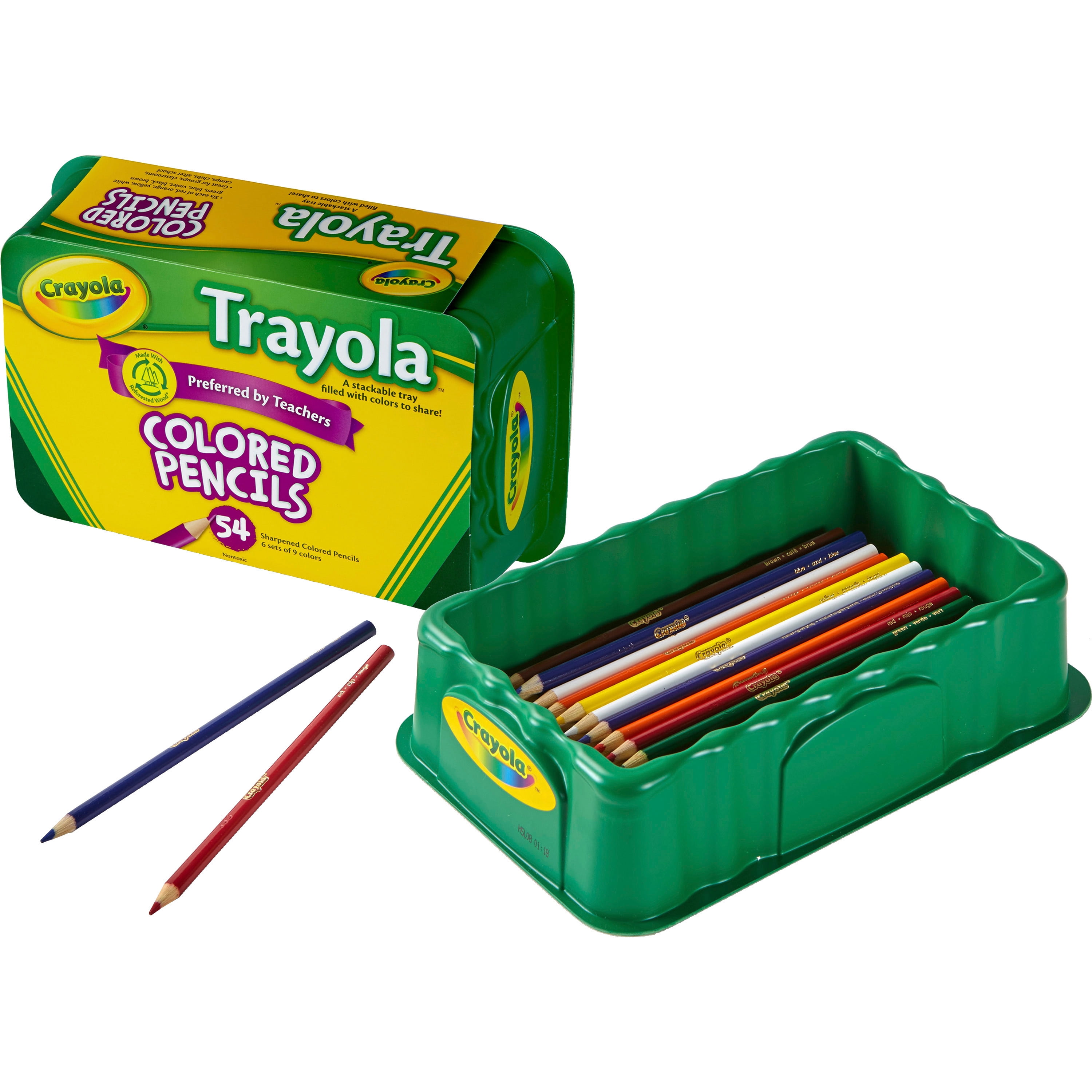 Crayola Trayola Bulk Colored Pencils Set for Kids, 54 Count, Class Pack ...