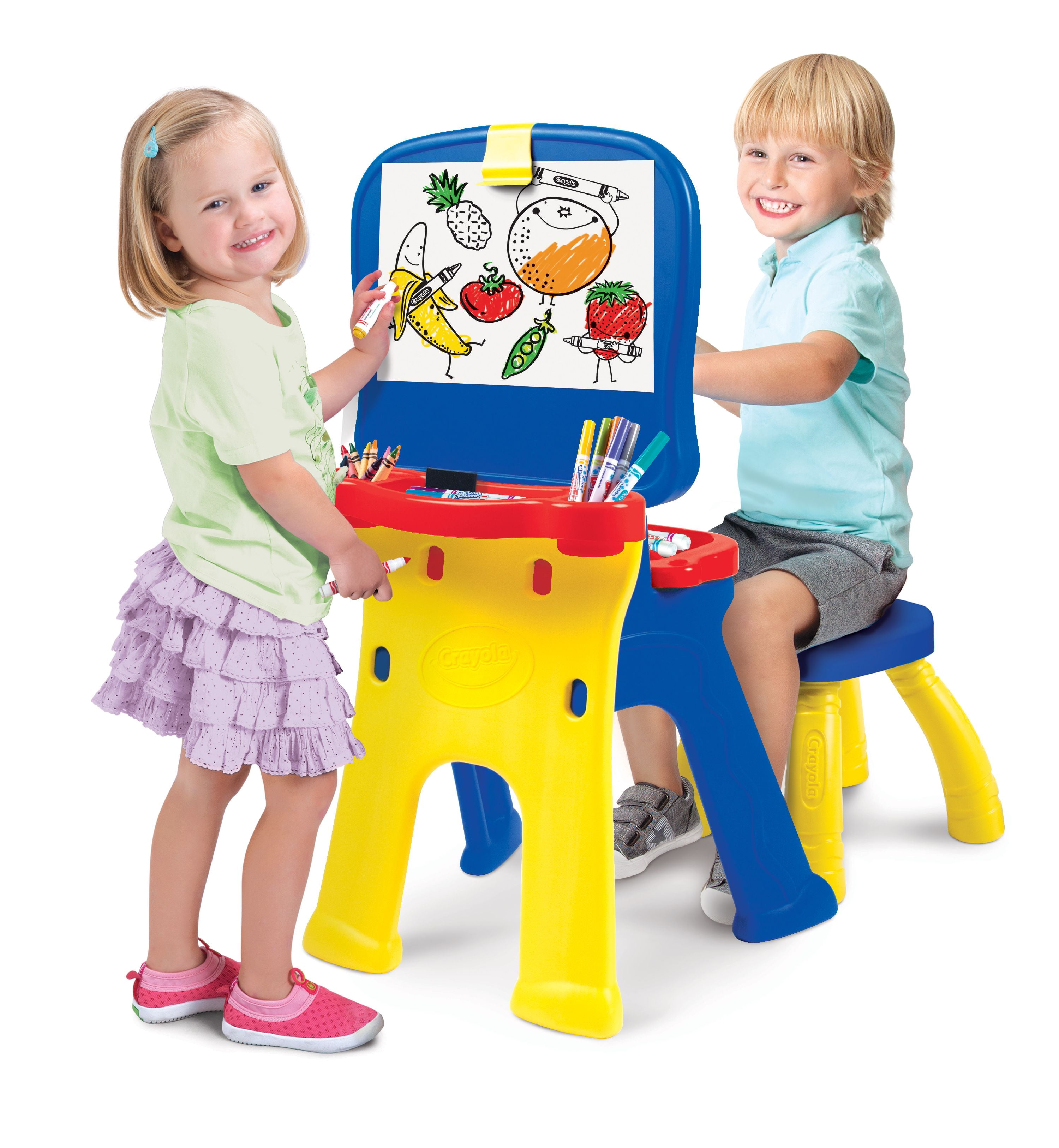 Crayola Triple-the-Fun Art Studio Easel and Desk - Walmart Business ...