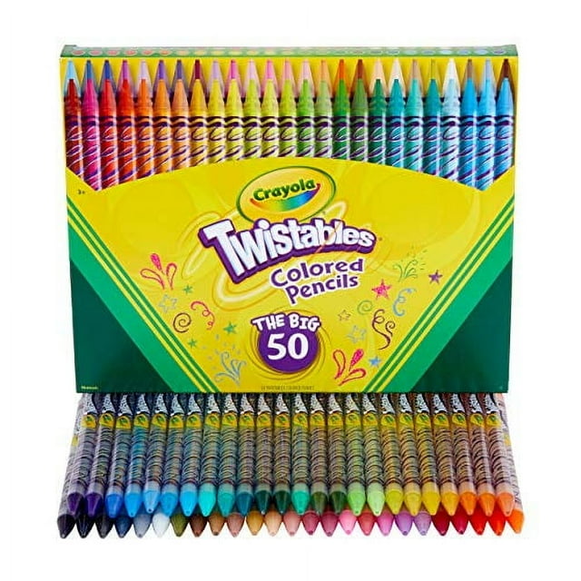 Crayola Twistables Colored Pencil Set for Kids, 50 Count - Walmart.com