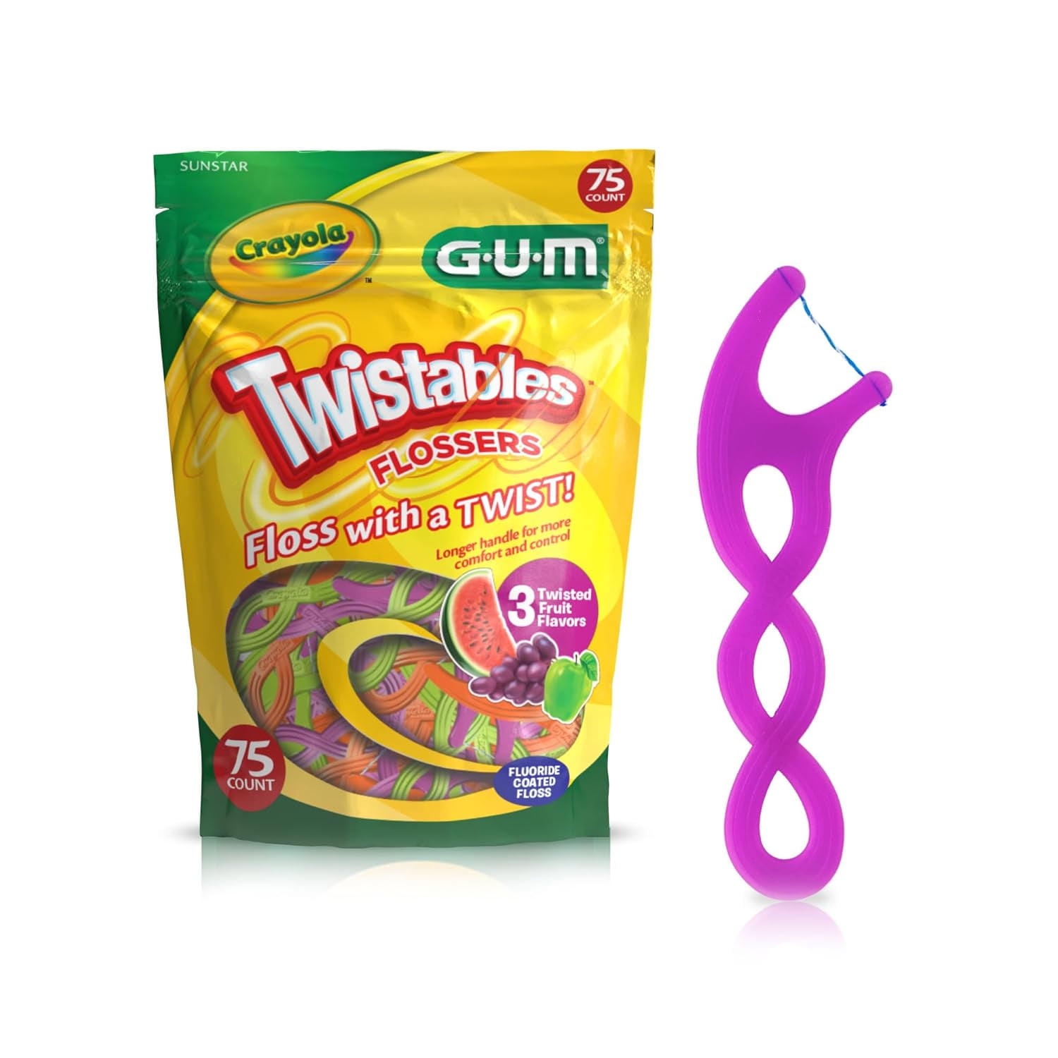 Crayola Twistables Kids Flossers with Fluoride - Designed for Little ...